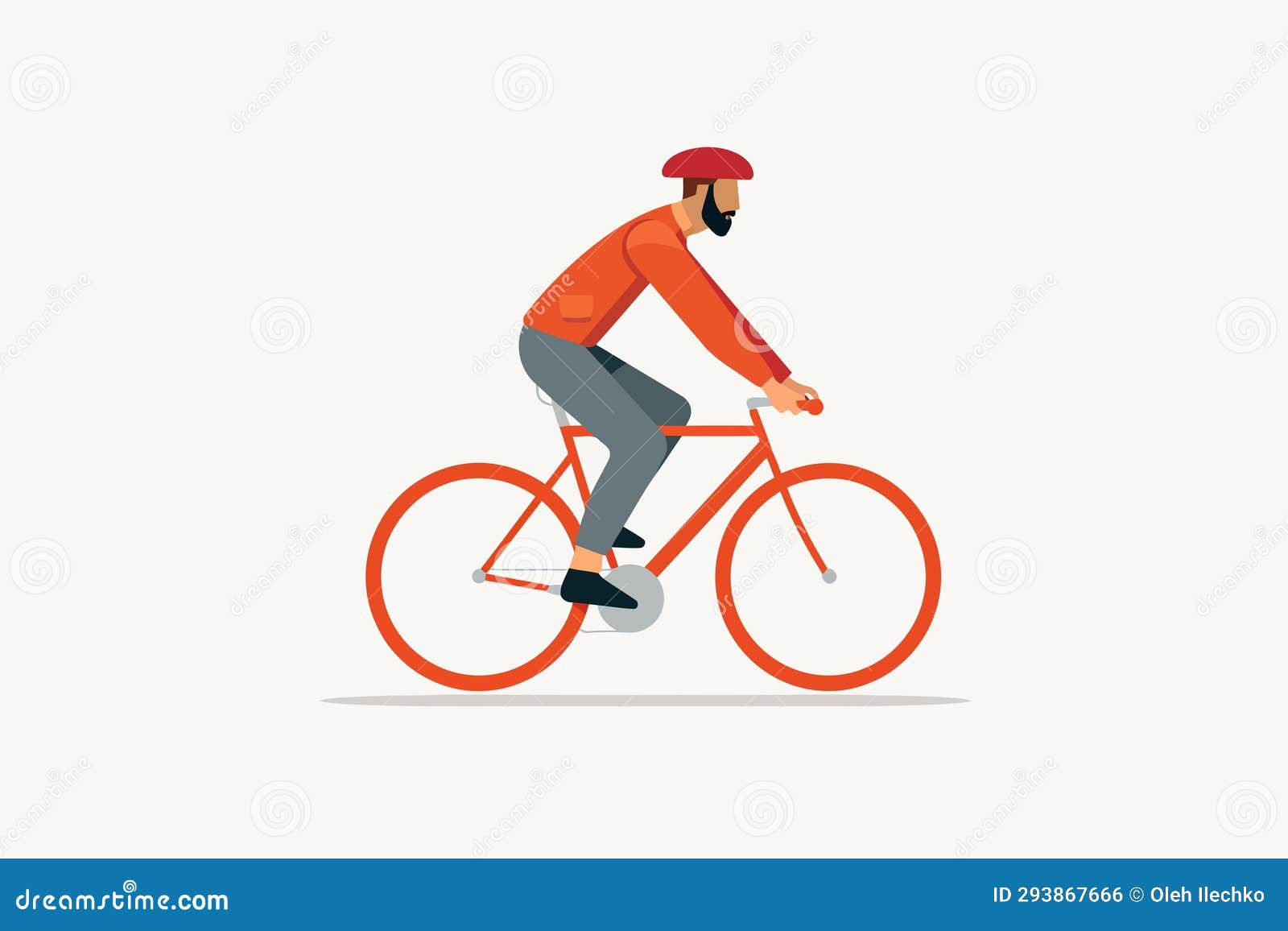 Man Riding Bycicle Vector Flat Minimalistic Isolated Illustration Stock ...
