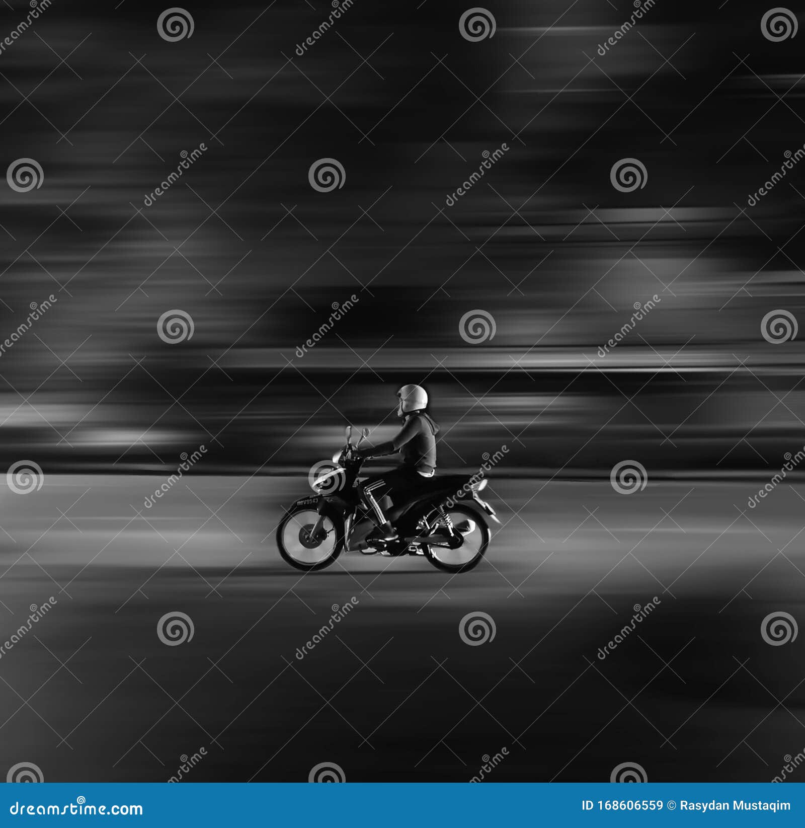 A Man Riding His Motorcycle in Full Speed Stock Image - Image of ...
