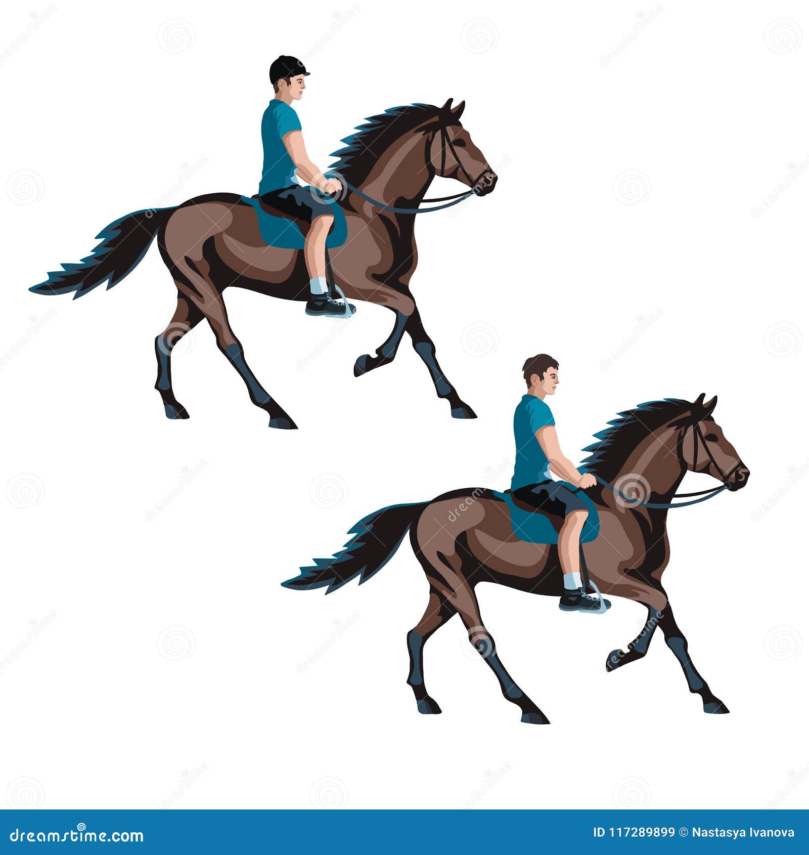 A Man Riding a Horse Isolated Element Stock Vector - Illustration of ...