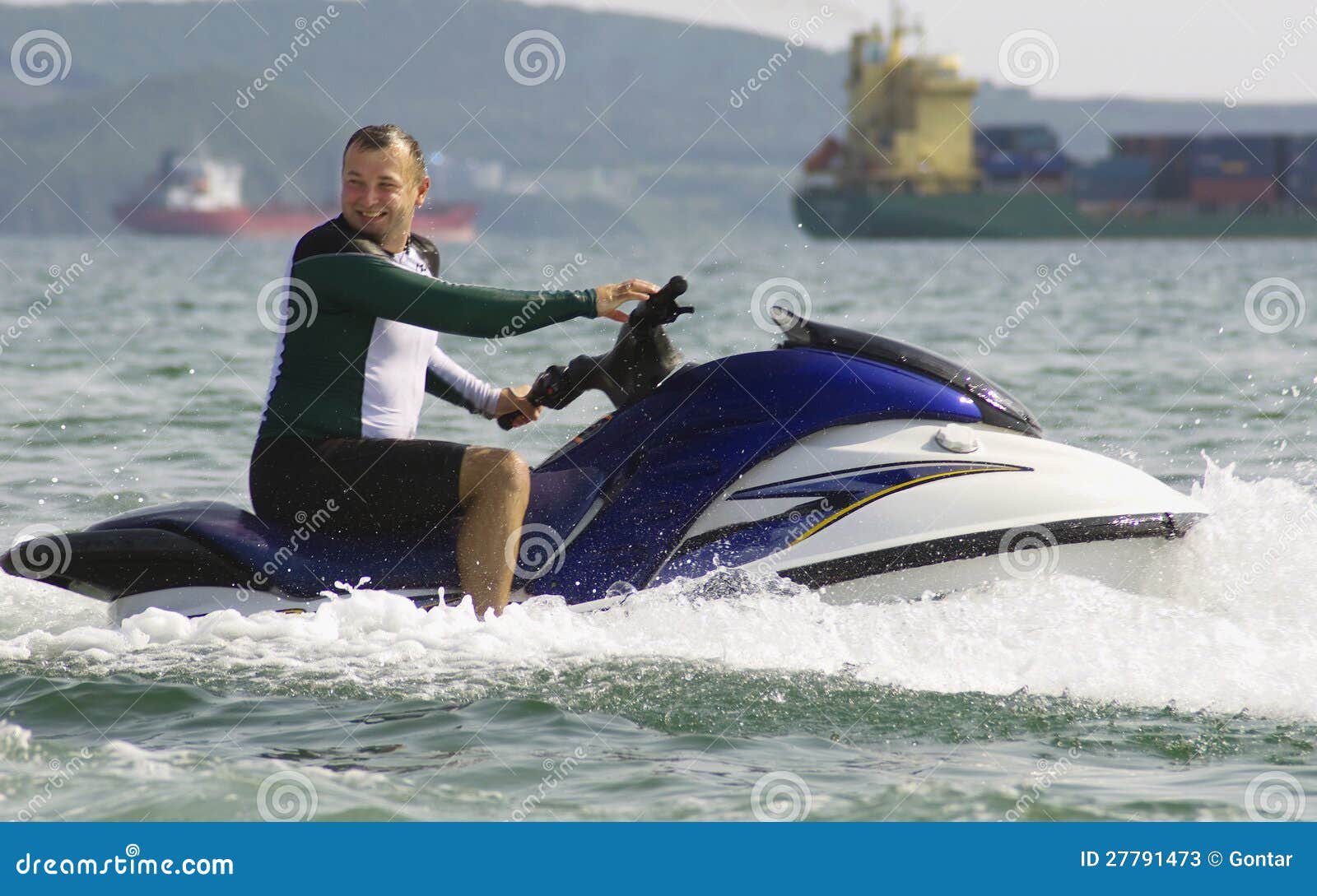 Man riding a jet ski stock image. Image of sideslip, wake - 27791473