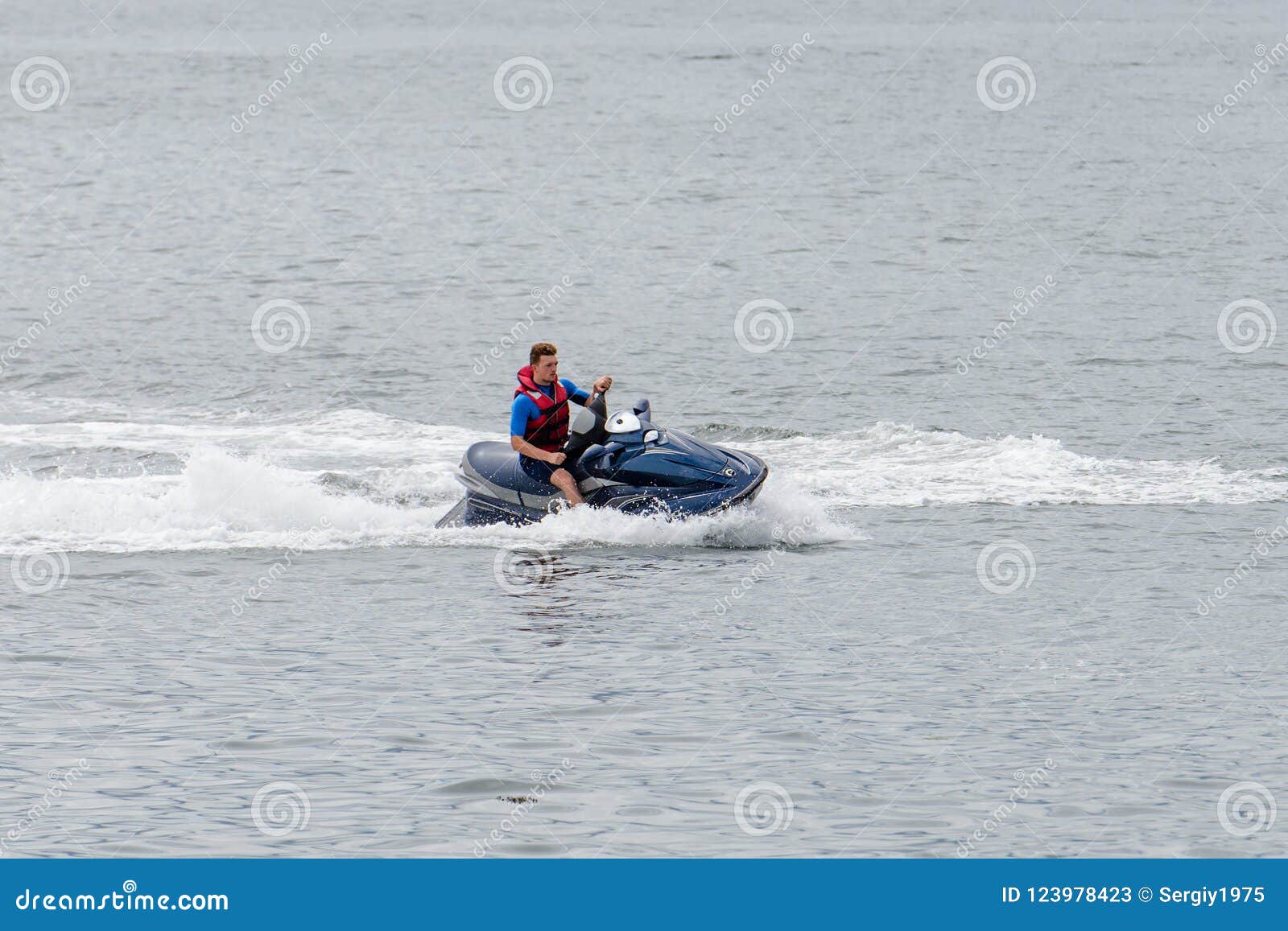 Man riding a jet ski stock image. Image of race, lifestyle - 123978423