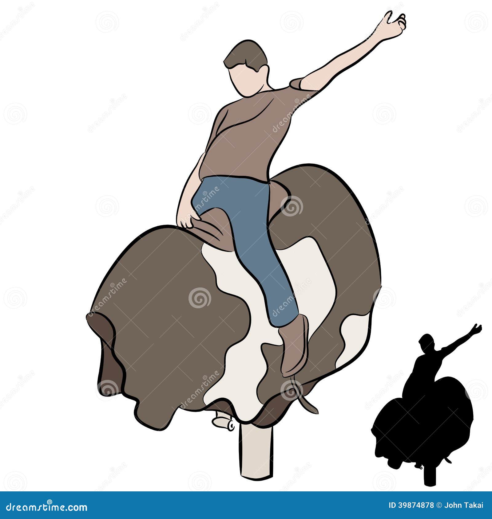 Man Riding Mechanical Bull stock vector. Illustration of bucking - 39874878