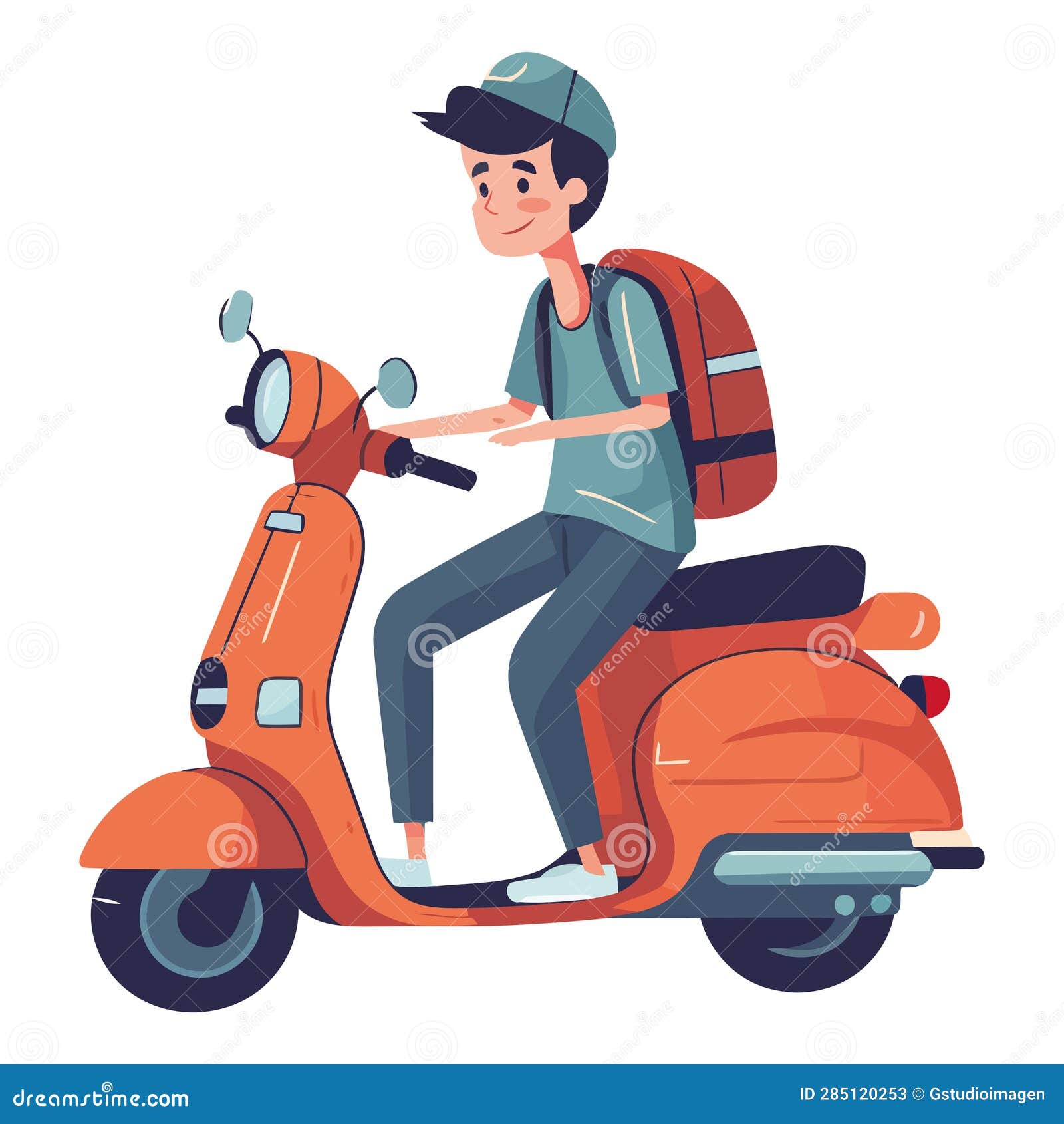 Man Riding Motor Scooter Design Stock Vector - Illustration of ...