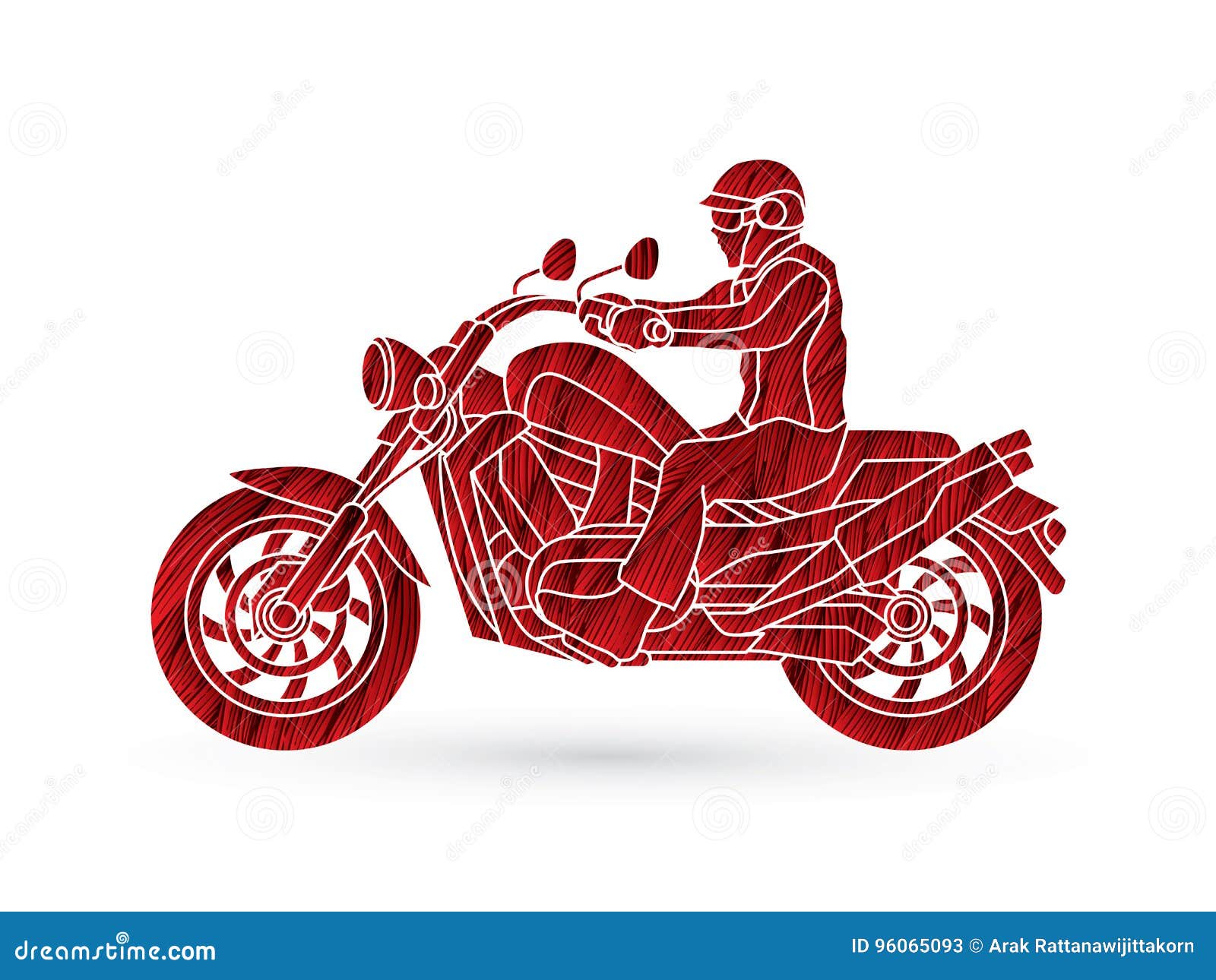 A man riding motorbike stock vector. Illustration of motorcyclist ...