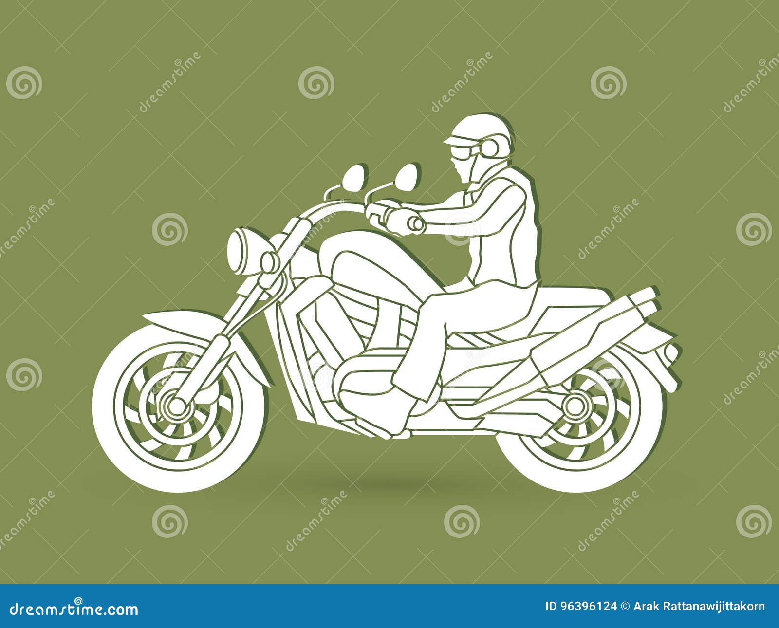 A Man Riding Motorbike Graphic Vector Stock Vector - Illustration of ...