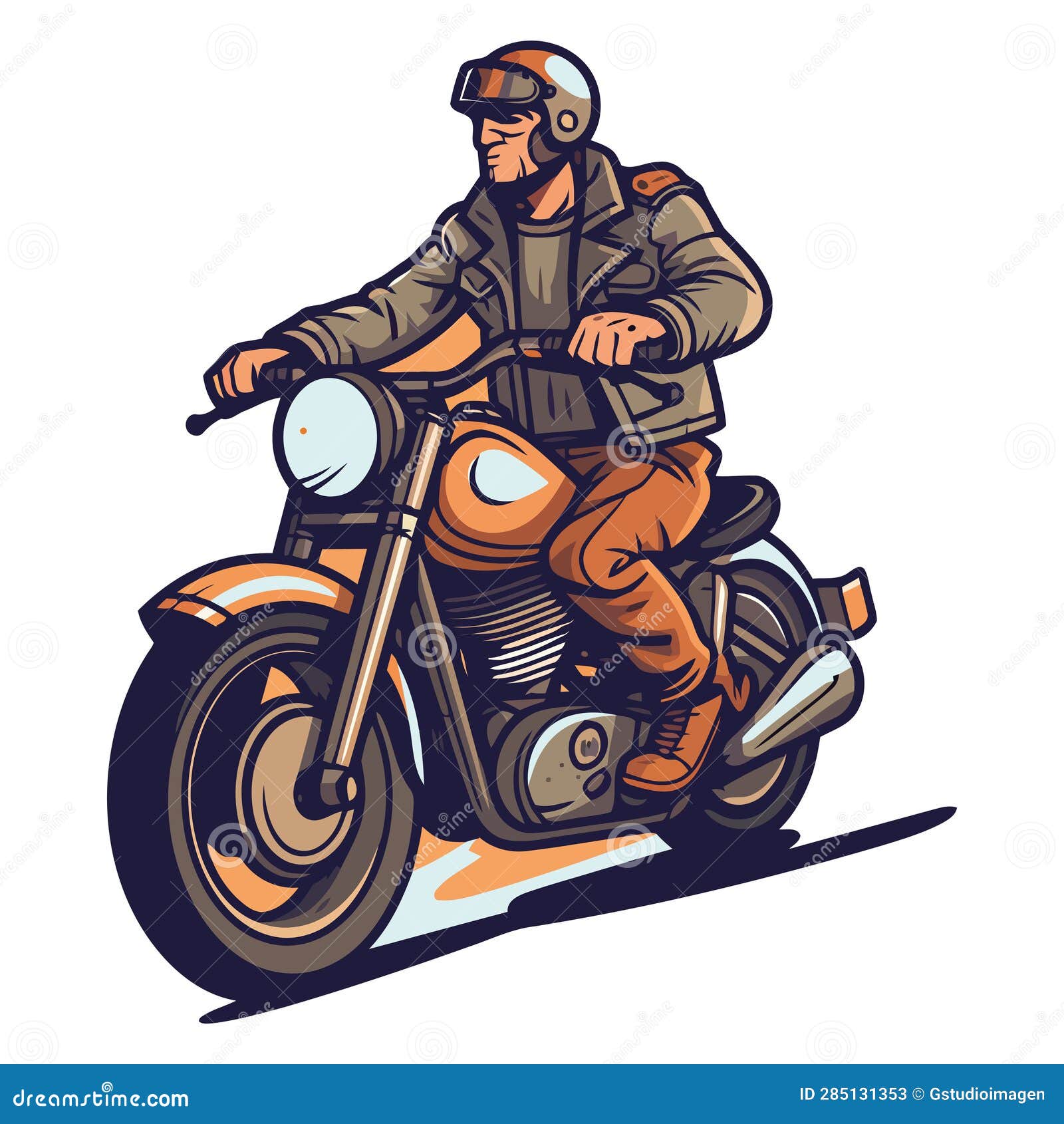 Man riding motorcycle stock vector. Illustration of sports - 285131353