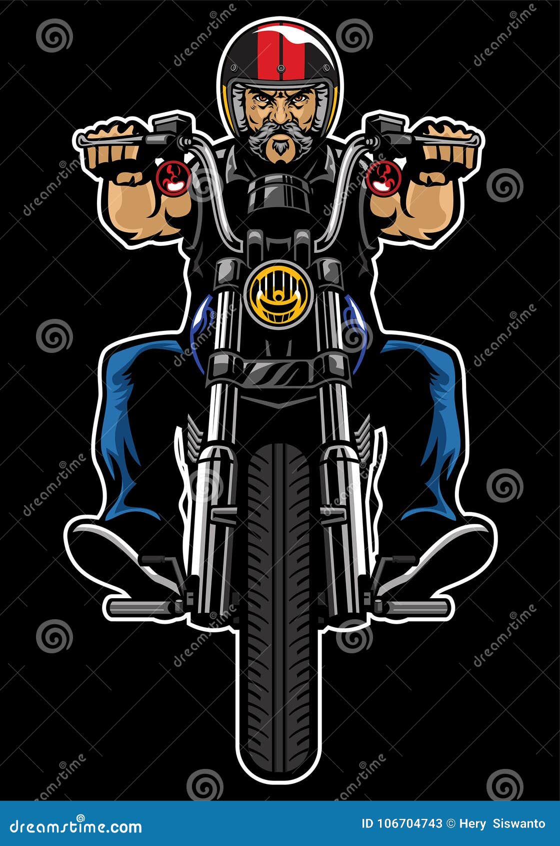 Man Riding motorcycle stock vector. Illustration of machine - 106704743