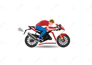Man Riding Motorcycle Vector Illustration White Background Stock Vector ...