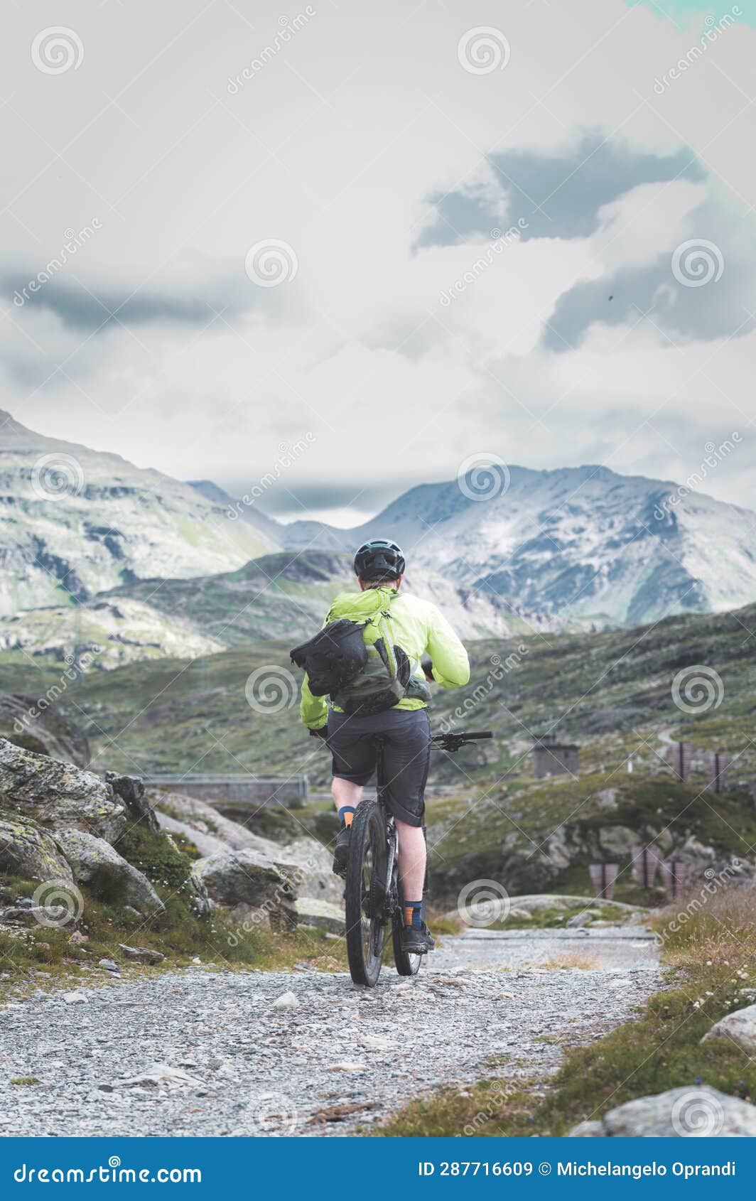 A Man Riding a Mountain Bicycle Alone Stock Image - Image of activity ...