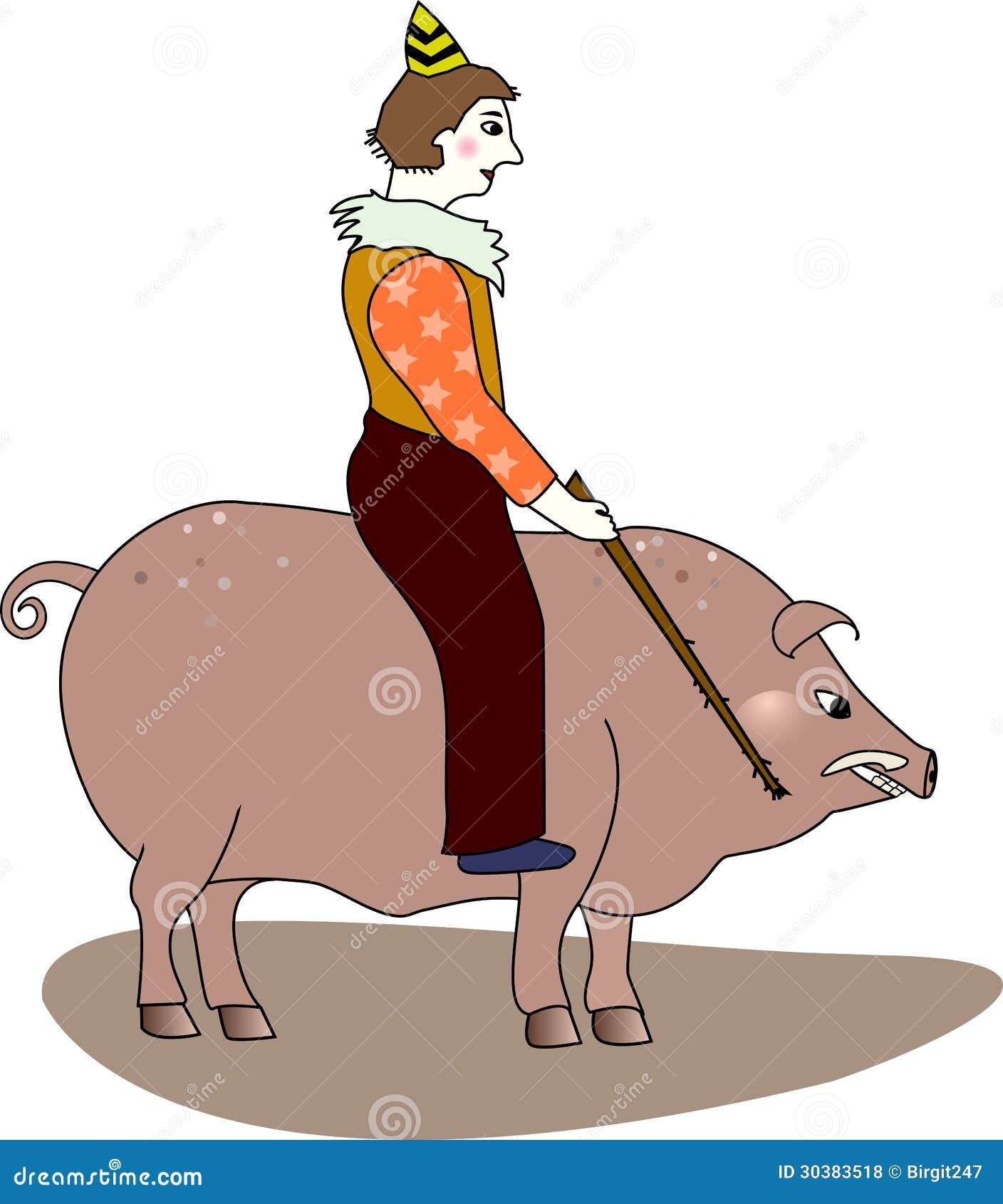 Man riding a pig stock illustration. Illustration of nose - 30383518