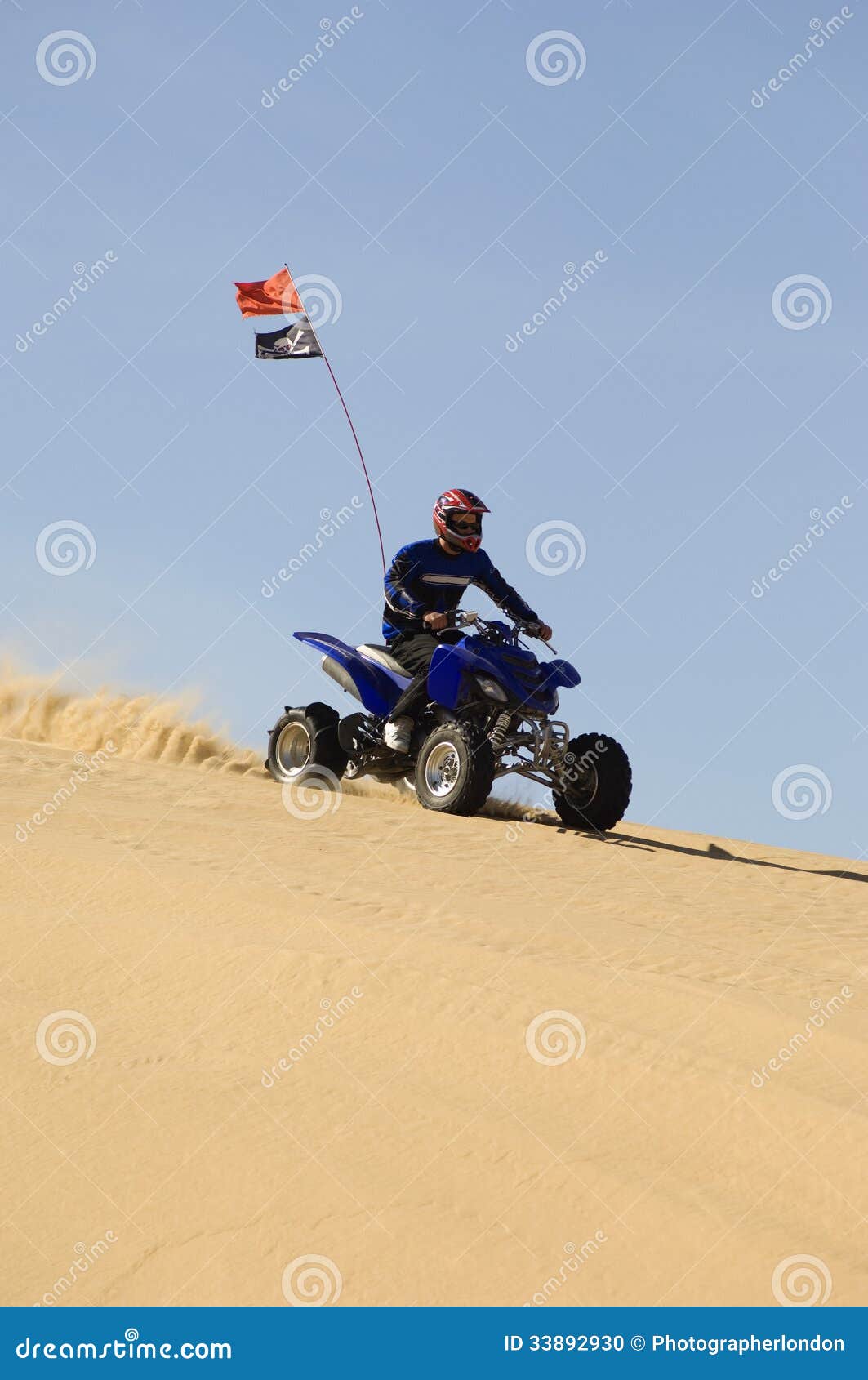 Man Riding Quad Bike in Desert Stock Photo - Image of extreme, race ...