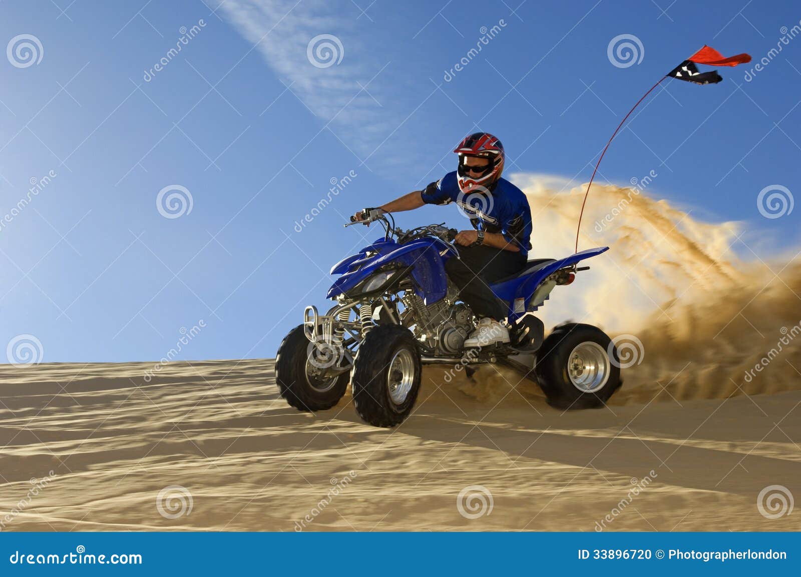 Man Riding Quad Bike in Desert Stock Photo - Image of risk, race: 33896720