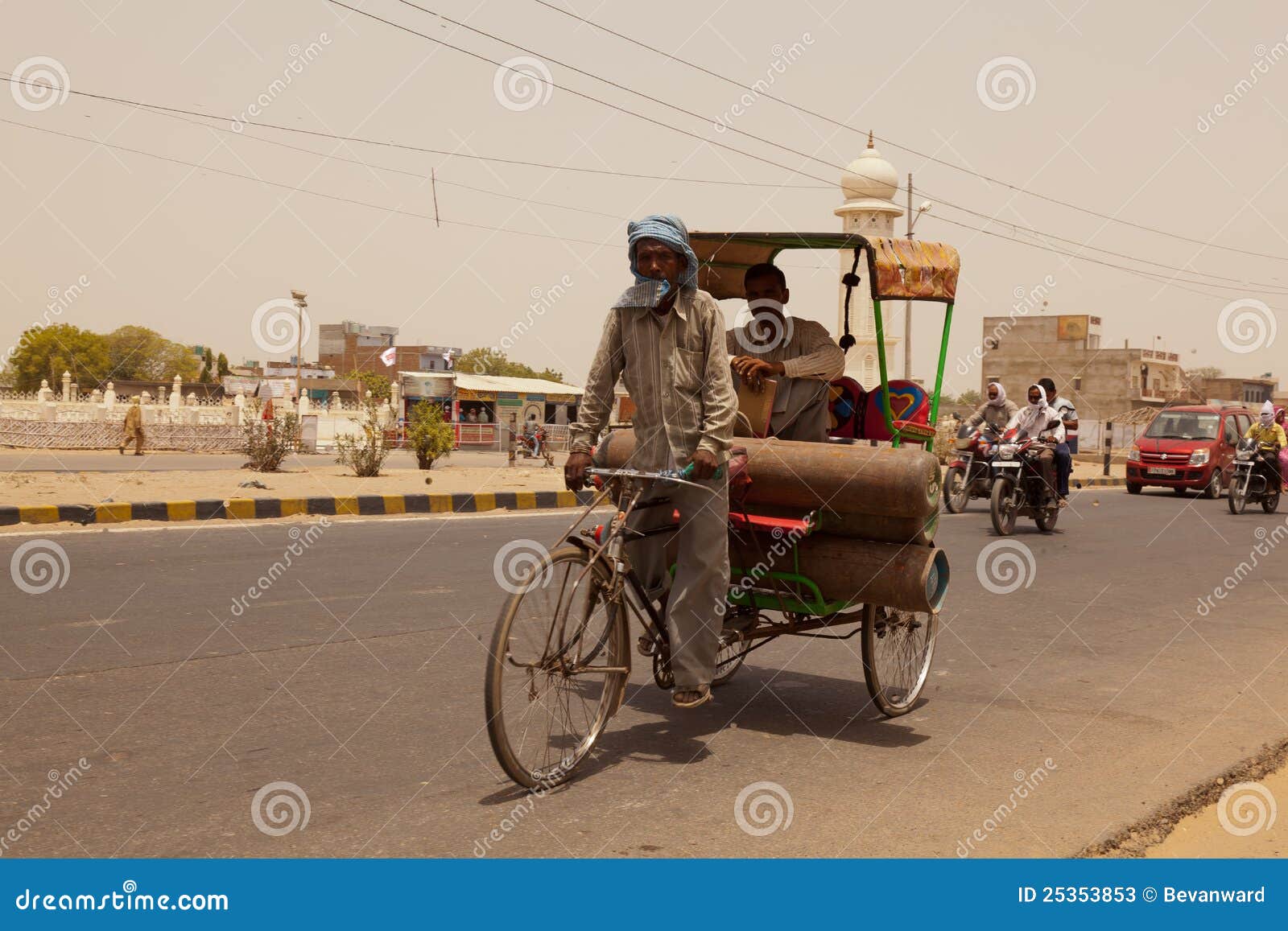 Man Riding Rickshaw in Rajasthan Editorial Stock Photo - Image of dress ...