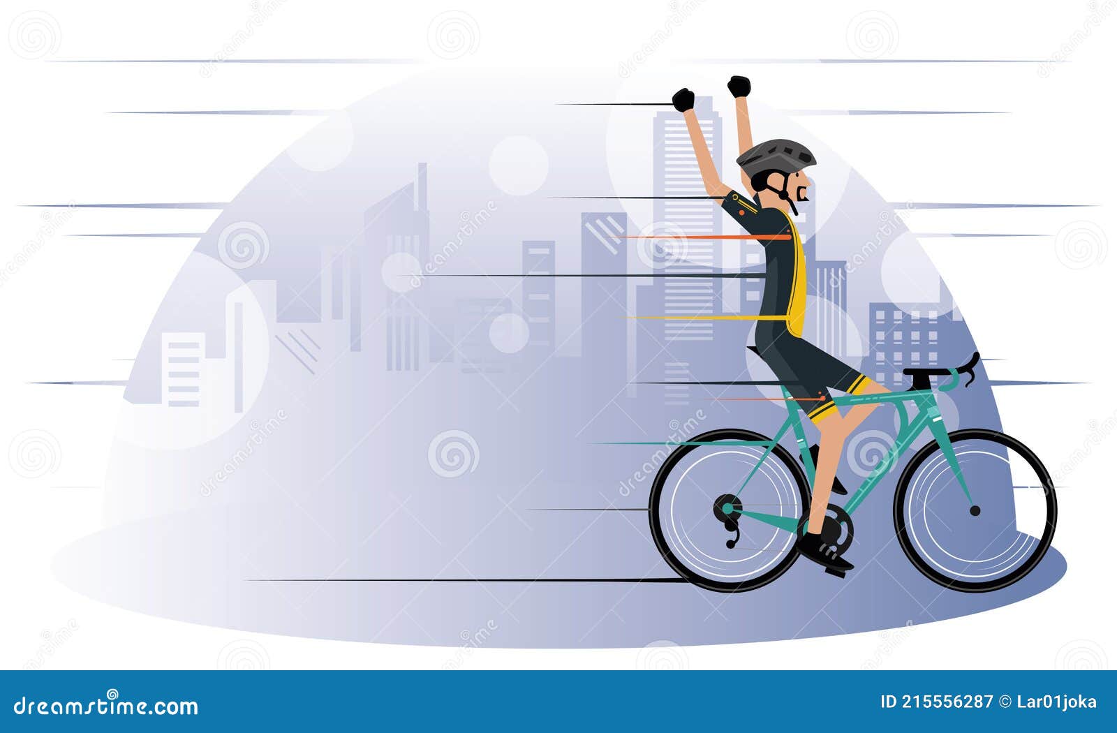 Man riding a route bicycle stock vector. Illustration of speed - 215556287