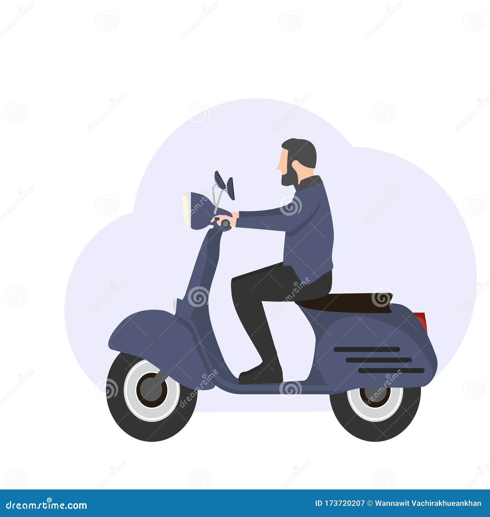 Man Riding Scooter Cartoon Vector Stock Vector - Illustration of ...
