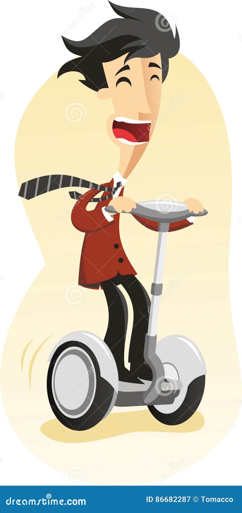 Man Riding Segway Illustration Stock Illustration - Illustration of ...