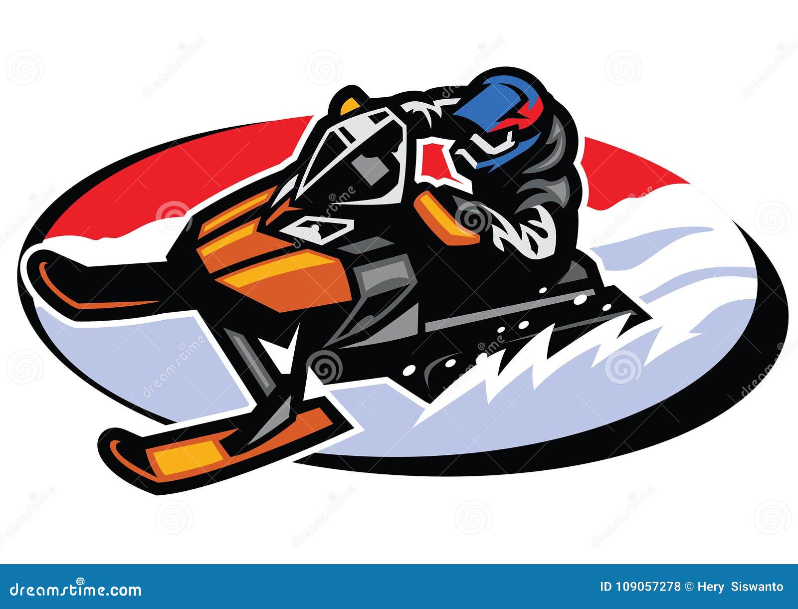 Man riding snow mobile stock vector. Illustration of race - 109057278