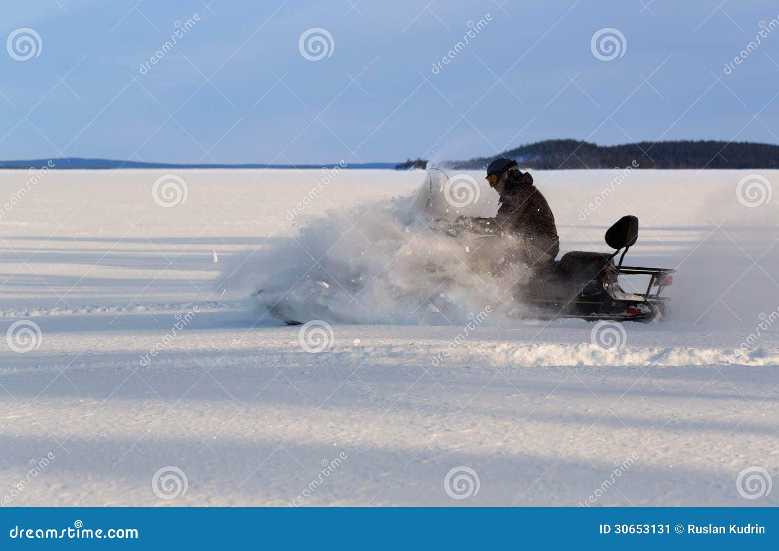 Man riding a snowmobile stock image. Image of speed, cold - 30653131
