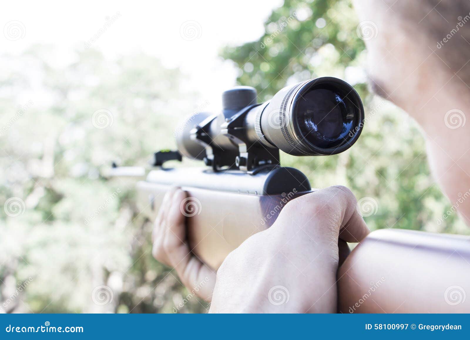 Man with Rifle stock image. Image of game, concept, sniper - 58100997