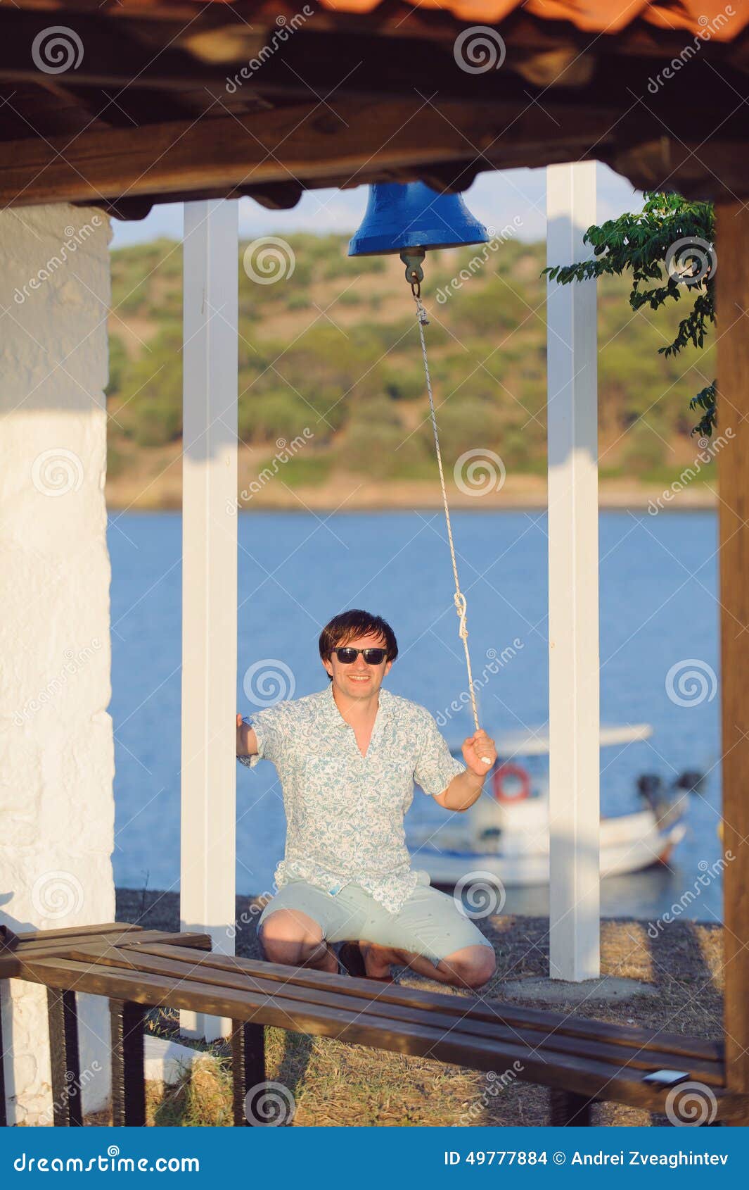 Man Ringing Bell stock photo. Image of city, holding - 49777884