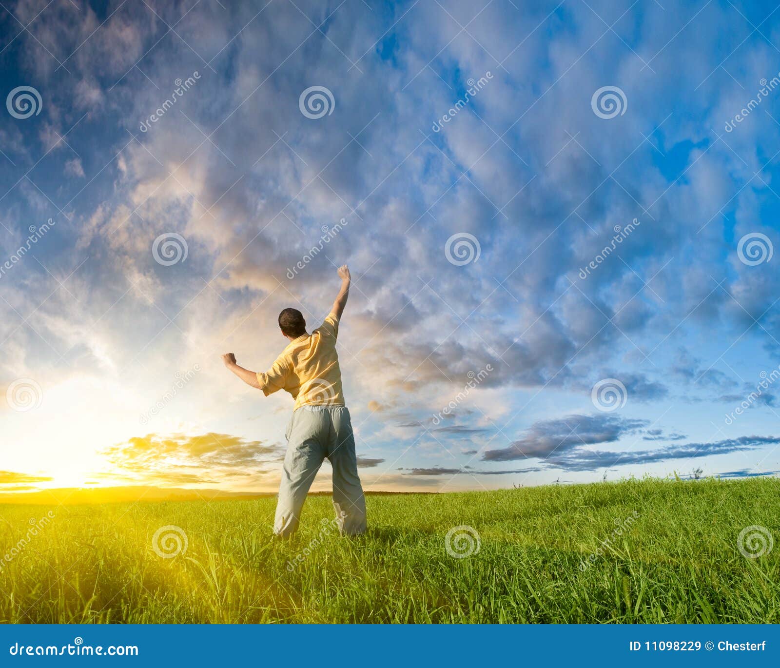Man rising up hand stock image. Image of sunset, leader - 11098229