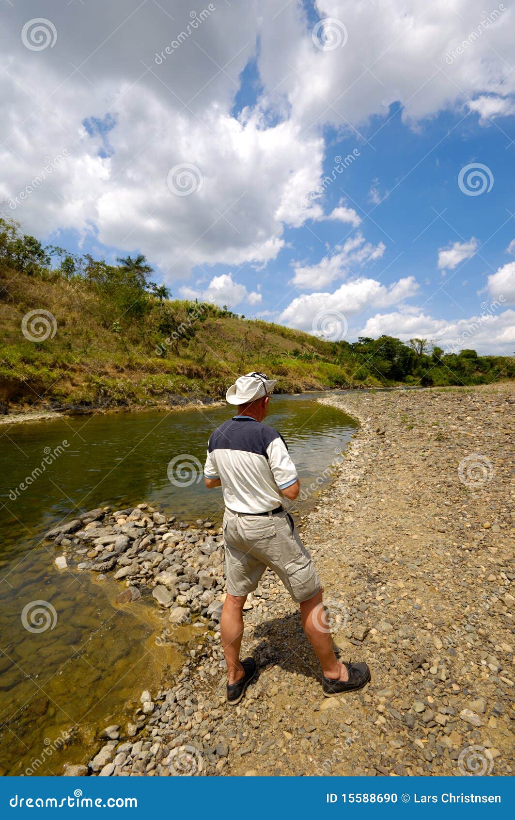 Man at river stock photo. Image of face, caribbean, grass - 15588690