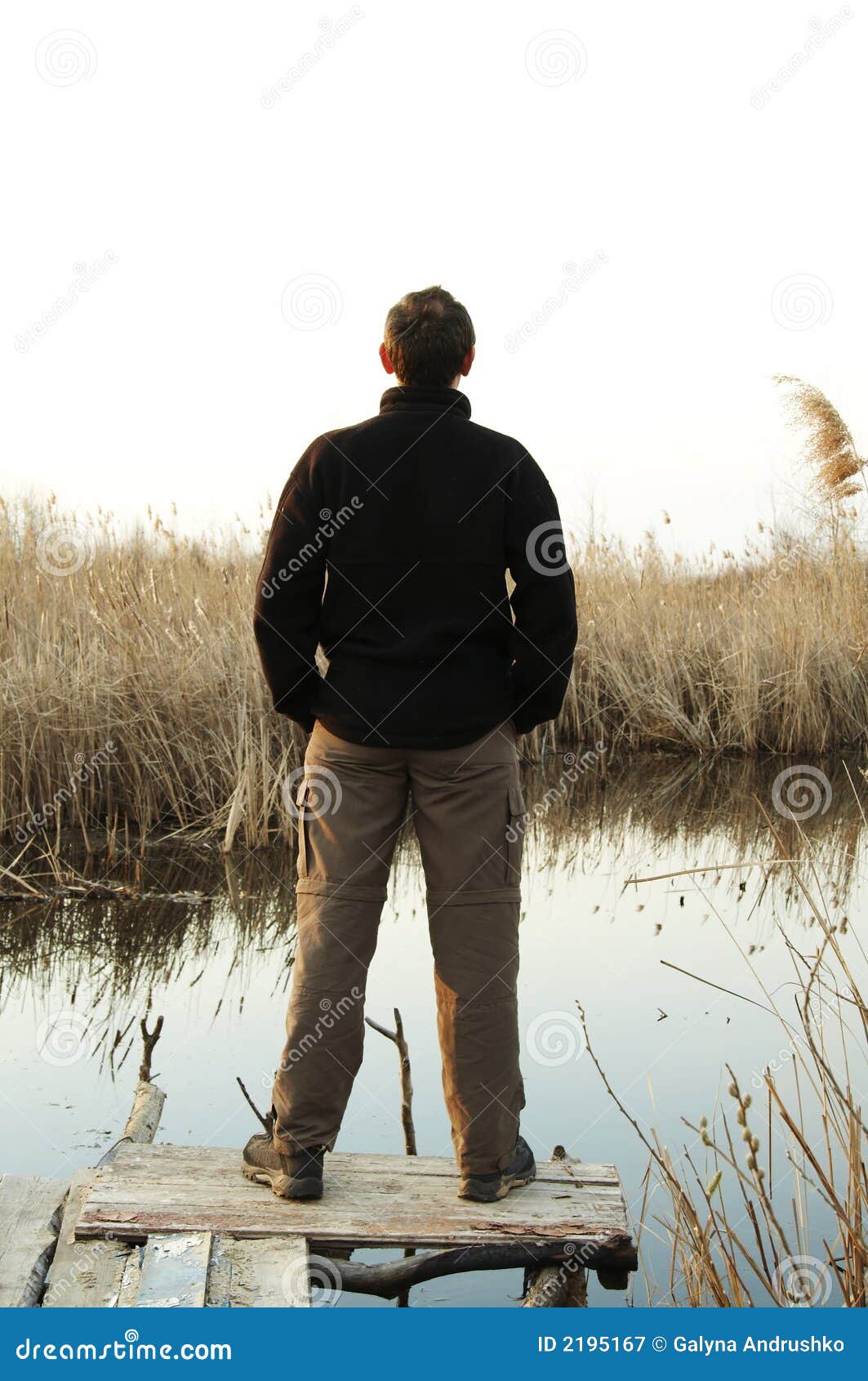 Man on river stock image. Image of fishing, overview, lake - 2195167