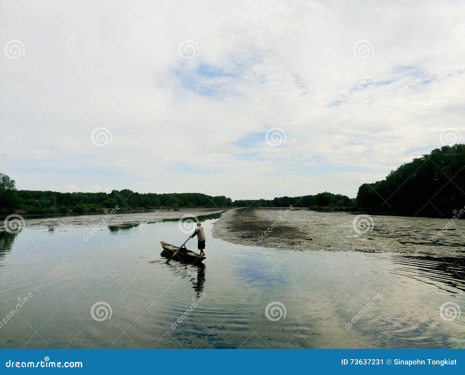 A man on the river editorial photo. Image of fishery - 73637231