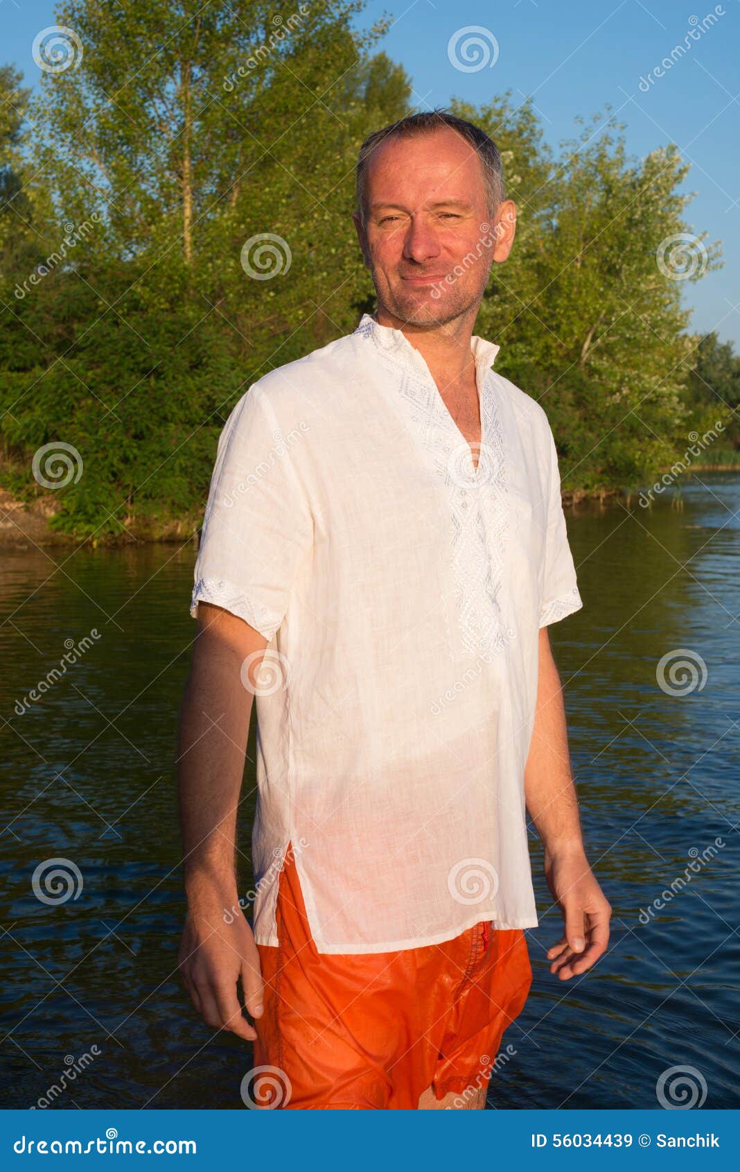 The man on the river stock image. Image of life, caucasian - 56034439