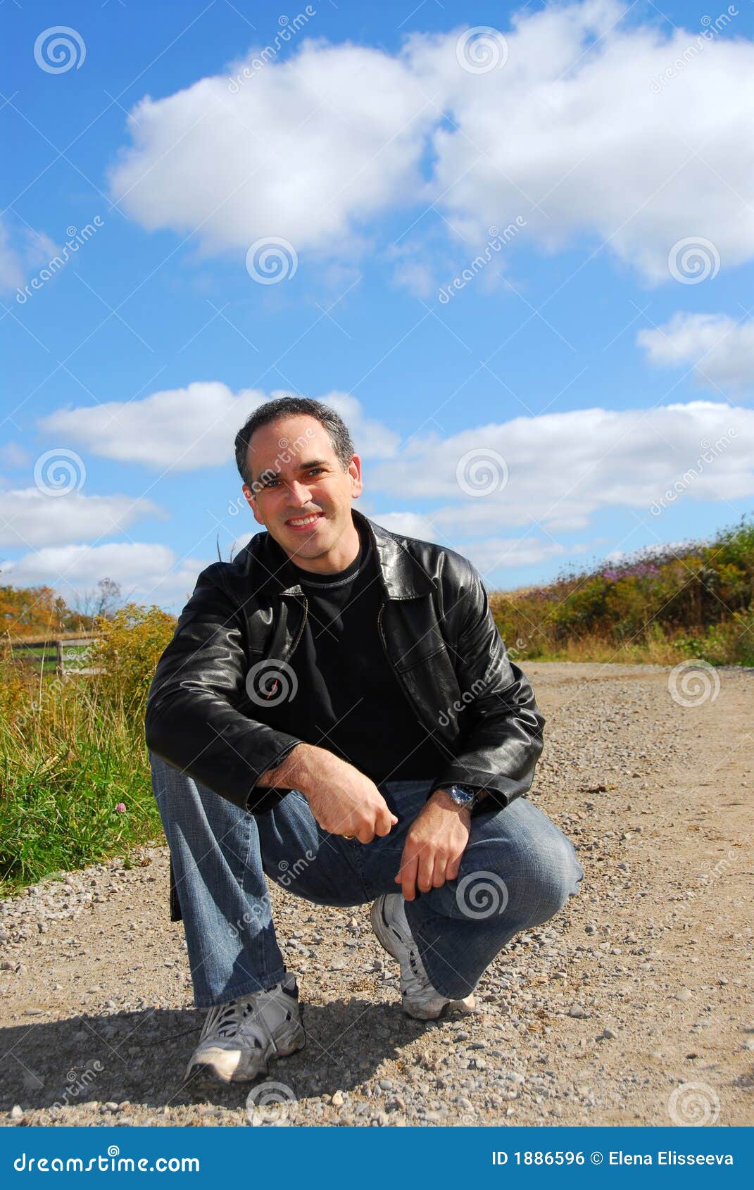 Man on road stock photo. Image of industry, farm, crouching - 1886596
