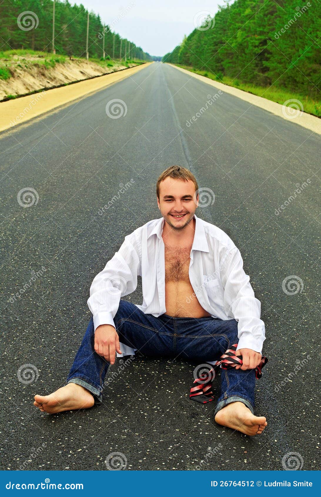 Man on the road. stock photo. Image of outdoor, vertical - 26764512
