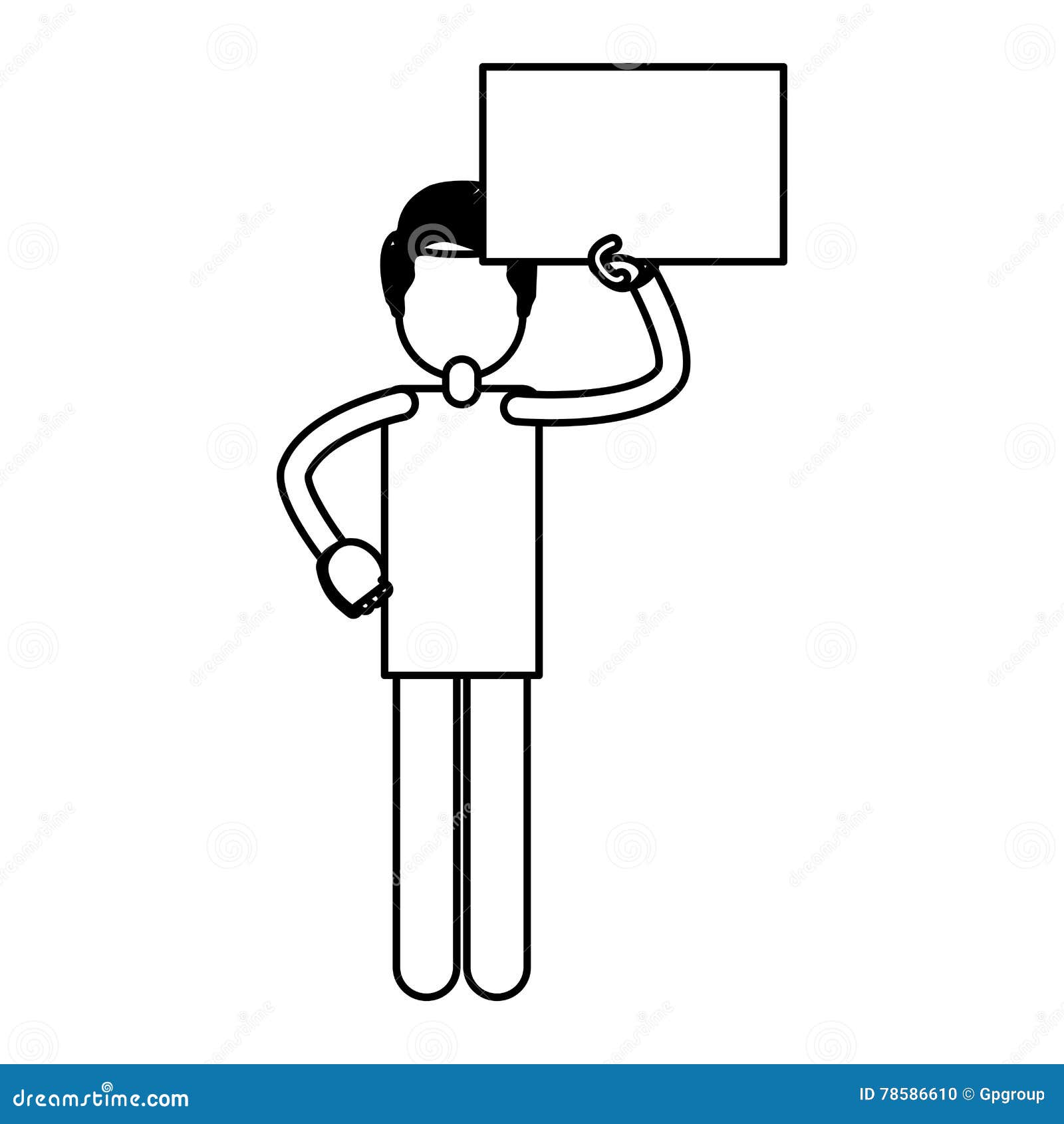 Man with road sign design stock vector. Illustration of object - 78586610