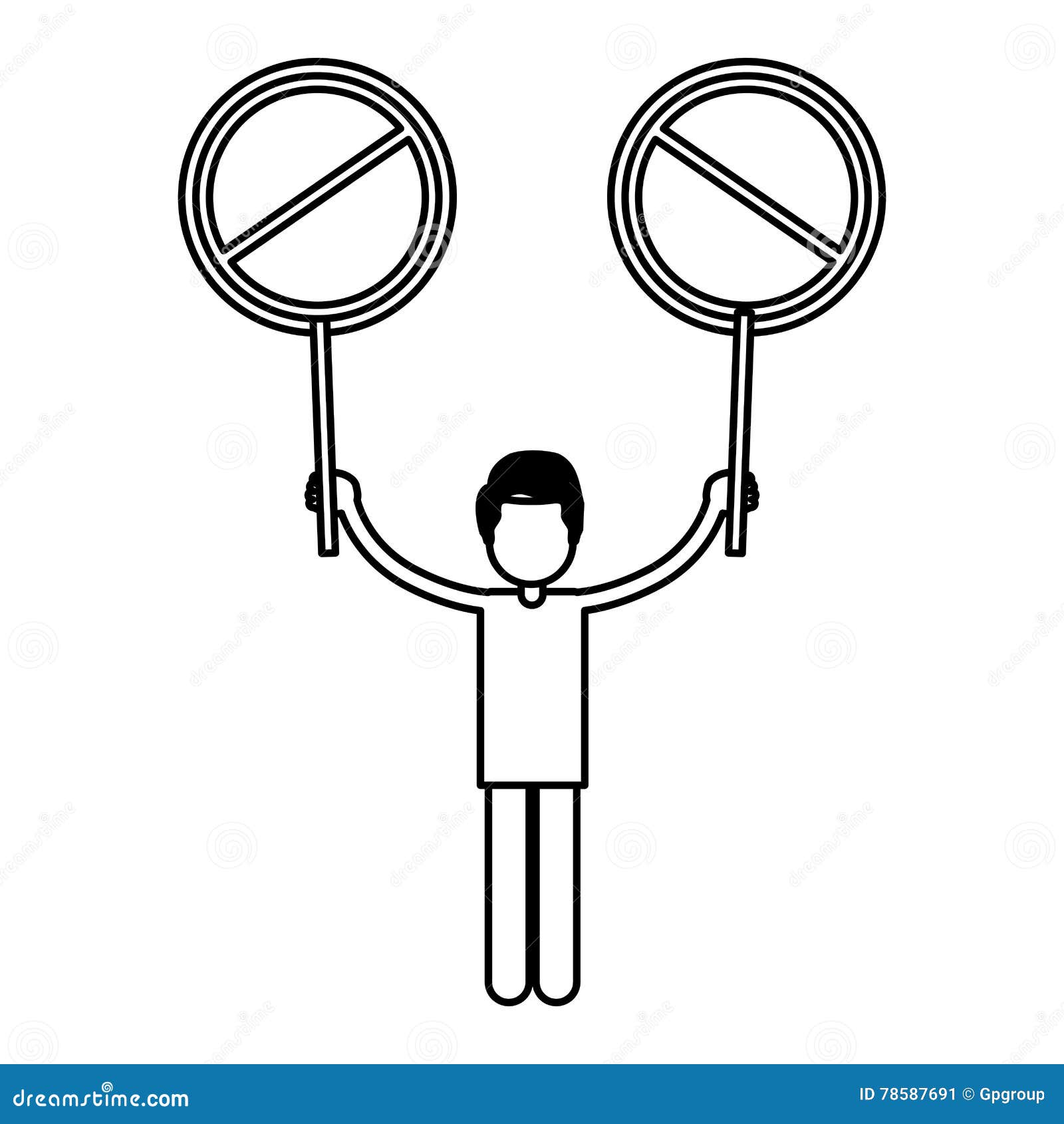 Man with road sign design stock vector. Illustration of safety - 78587691