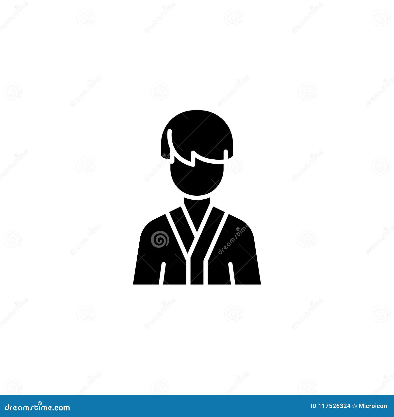 Man in Robe Black Icon Concept. Man in Robe Flat Vector Symbol, Sign ...