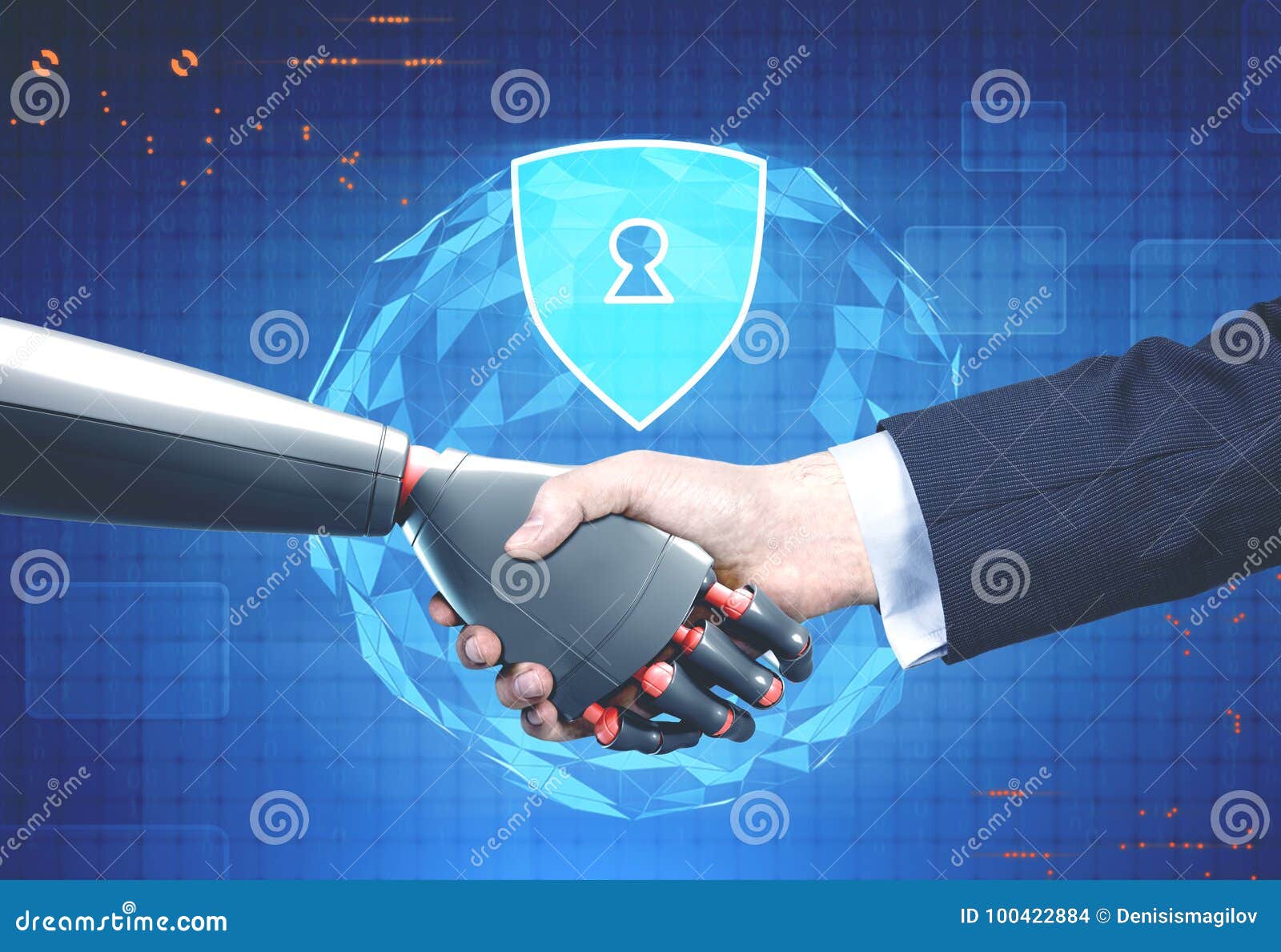Man and Robot Handshake, Digital Security Stock Photo - Image of ... Man and Robot Handshake, Digital Security Stock Photo - Image of ...