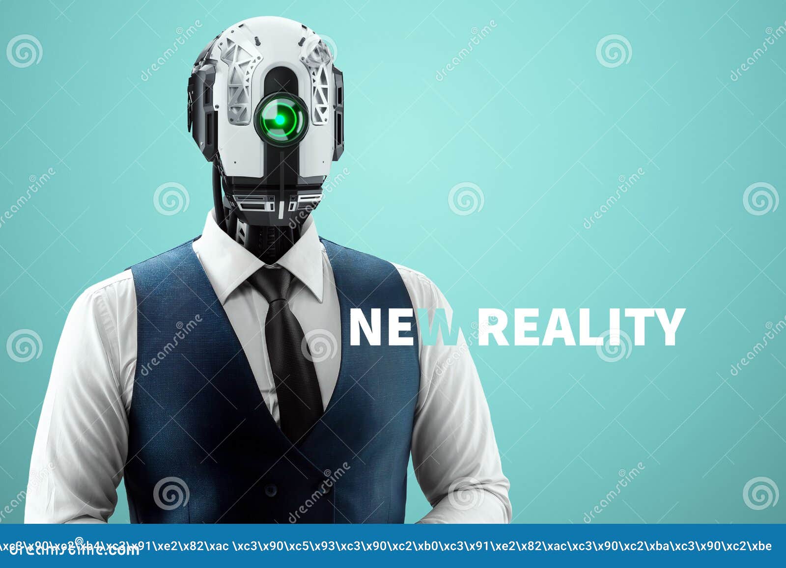 A Man with a Robot Head, a Cyborg. Robotics, New Normal, Future ...