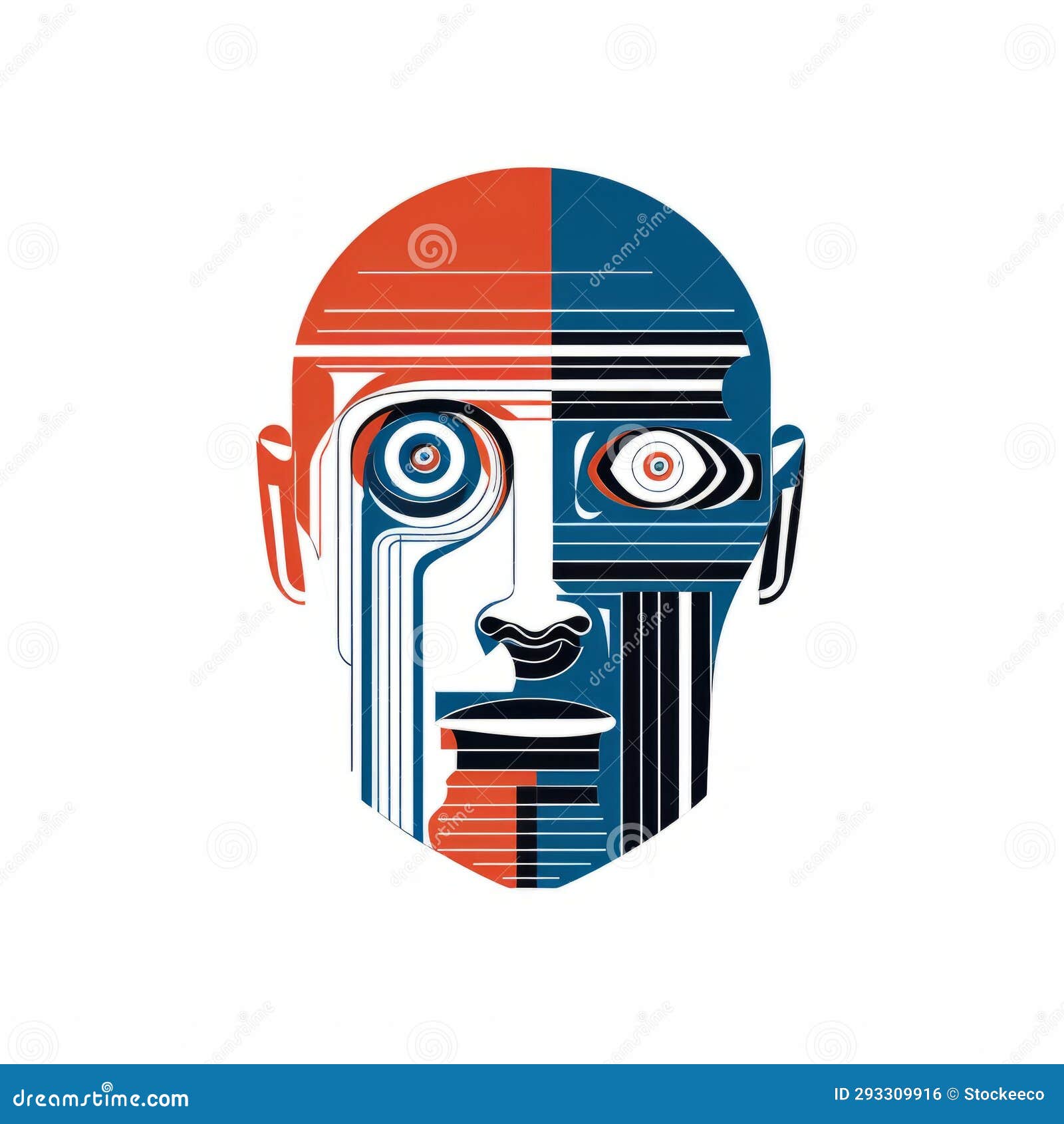 Futurist Mechanical Precision: Engineer Face in Parallel Vector ...