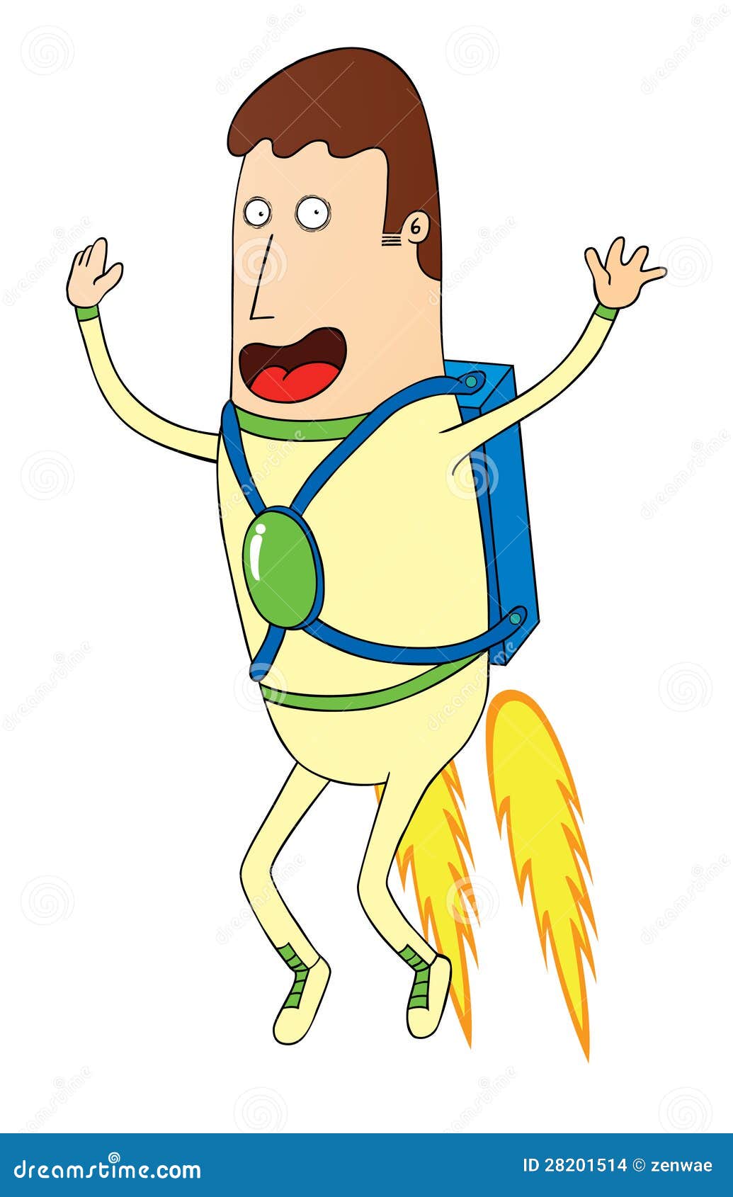 Man with rocket backpack stock vector. Illustration of modern - 28201514