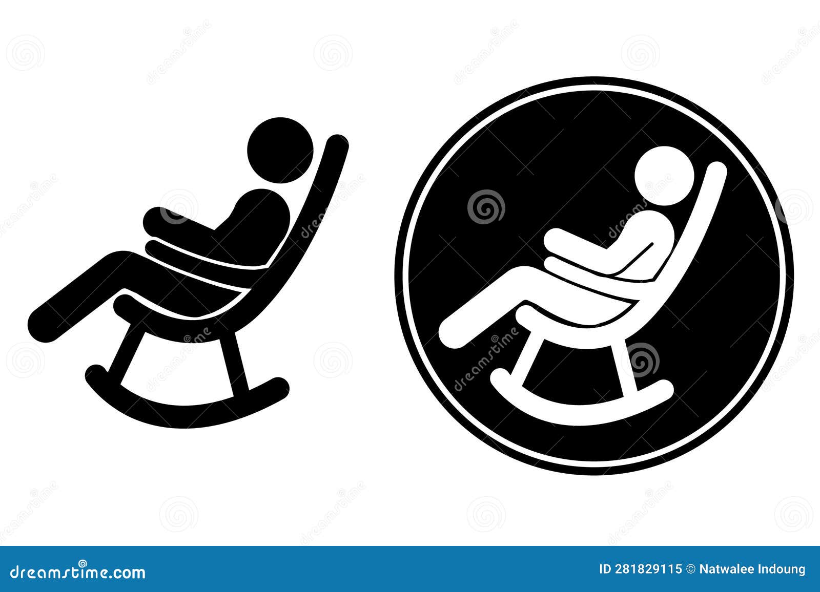 Man in Rocking Chair Icon stock illustration. Illustration of adult ...