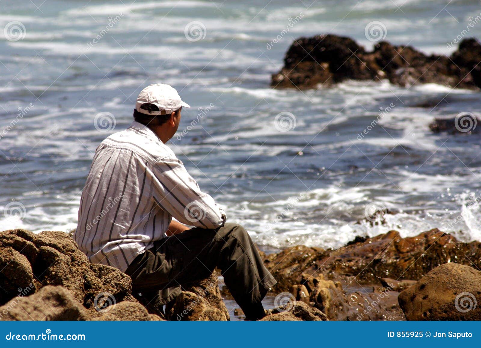 Man On Rocks Picture. Image: 855925