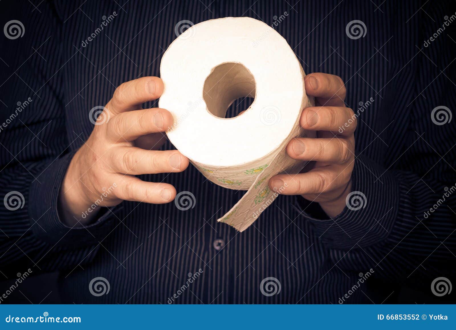 Man roll toilet paper stock photo. Image of feces, diarrhea - 66853552
