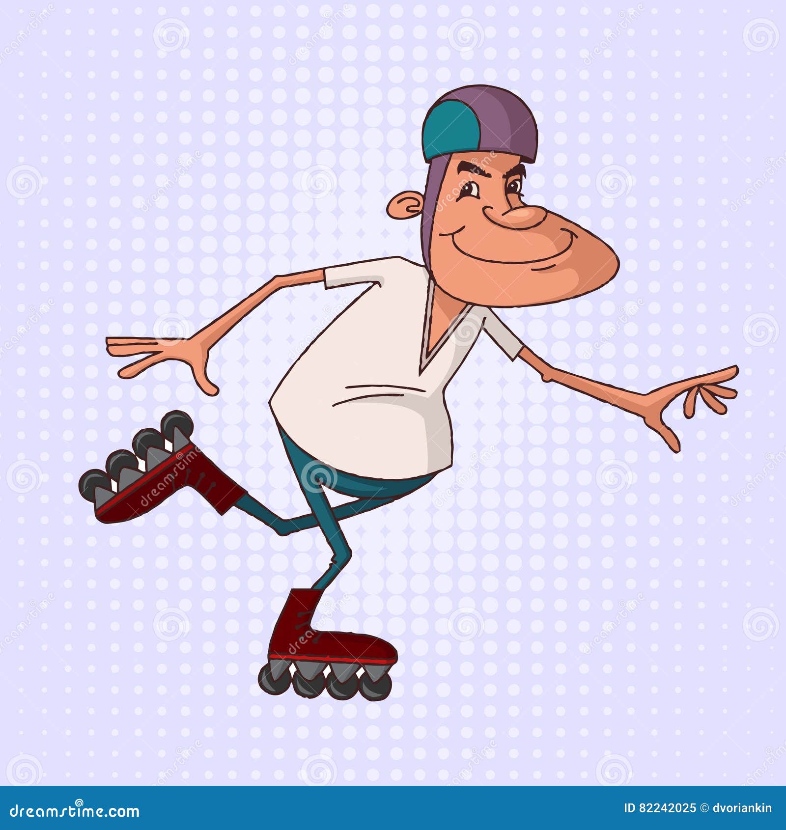 Man on rollers stock vector. Illustration of isolated - 82242025