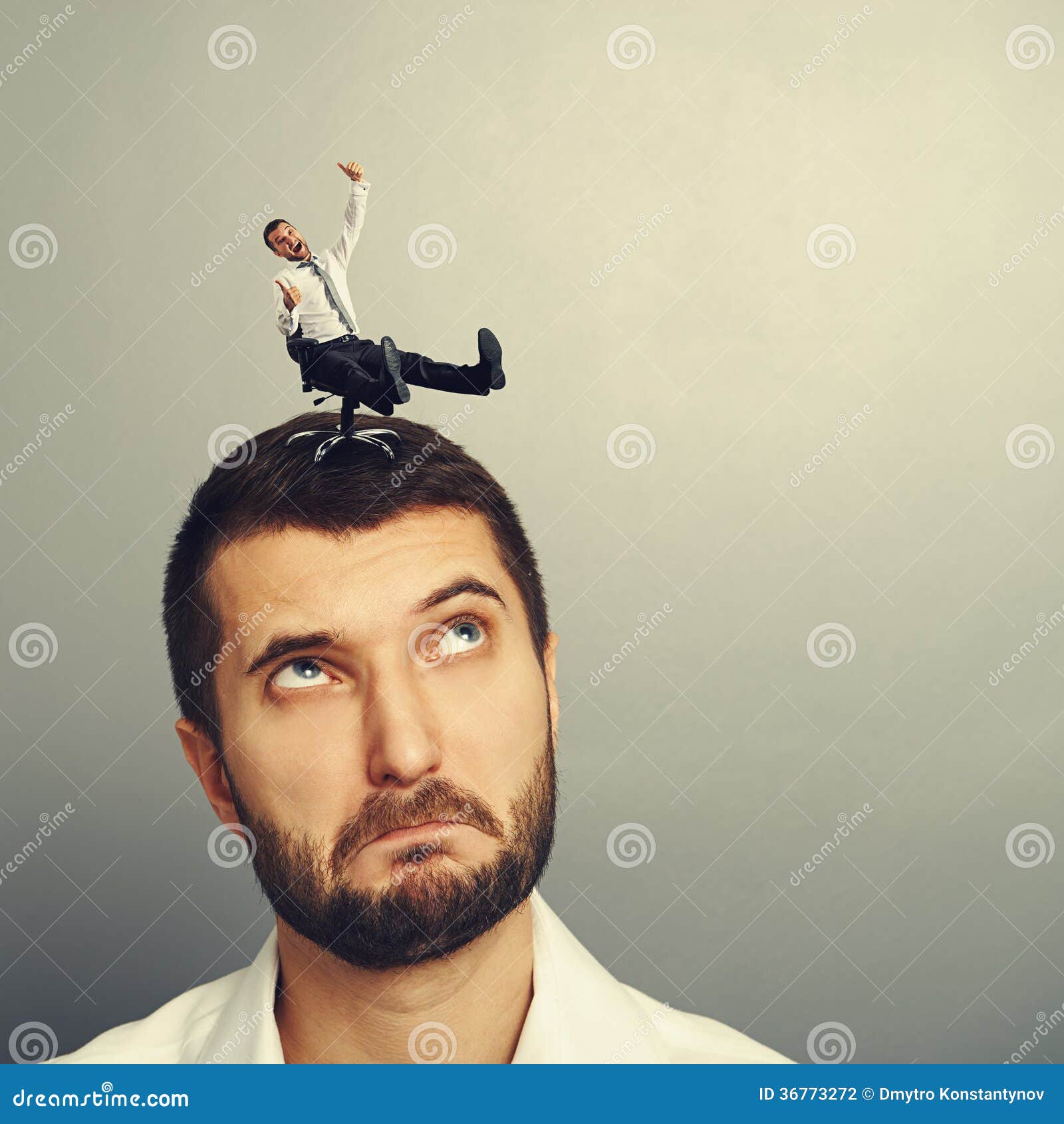 Man Rolling on the Big Head Stock Photo - Image of happy, psychic: 36773272