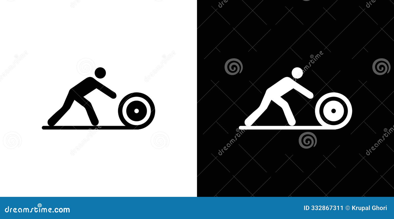 Man Rolling Carpet Mat Icon Logo Set Vector Stock Vector - Illustration ...