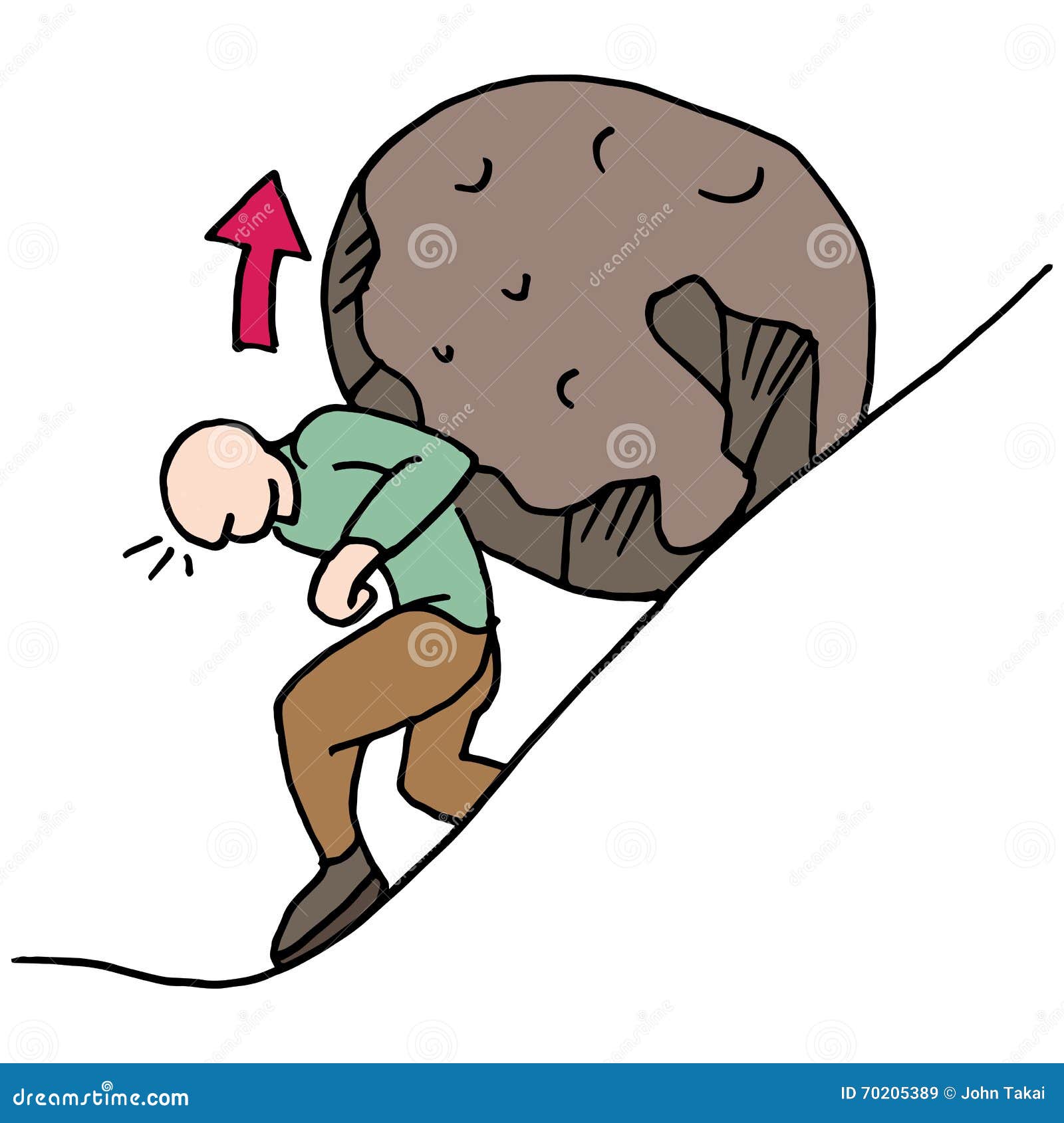 Man rolling rock appeal stock vector. Illustration of pushing - 70205389