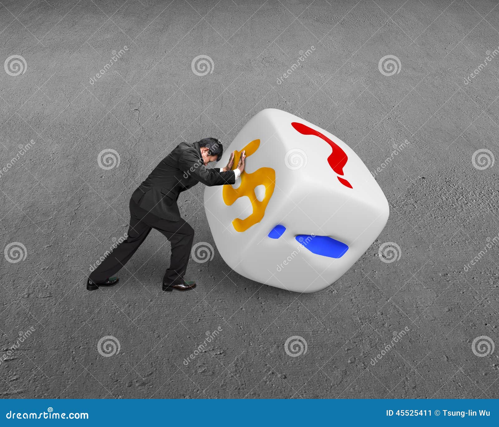 Man rolling white dice stock image. Image of businessman - 45525411