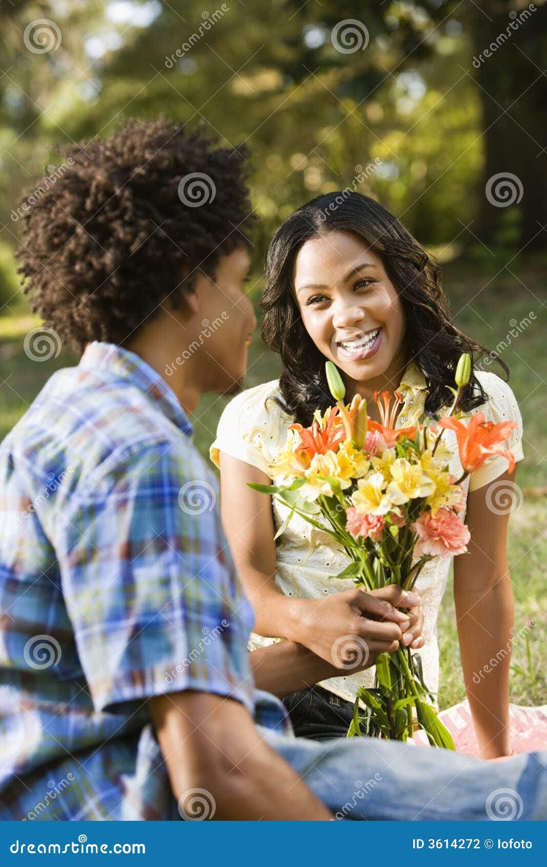 Man romancing woman. stock photo. Image of park, relations - 3614272