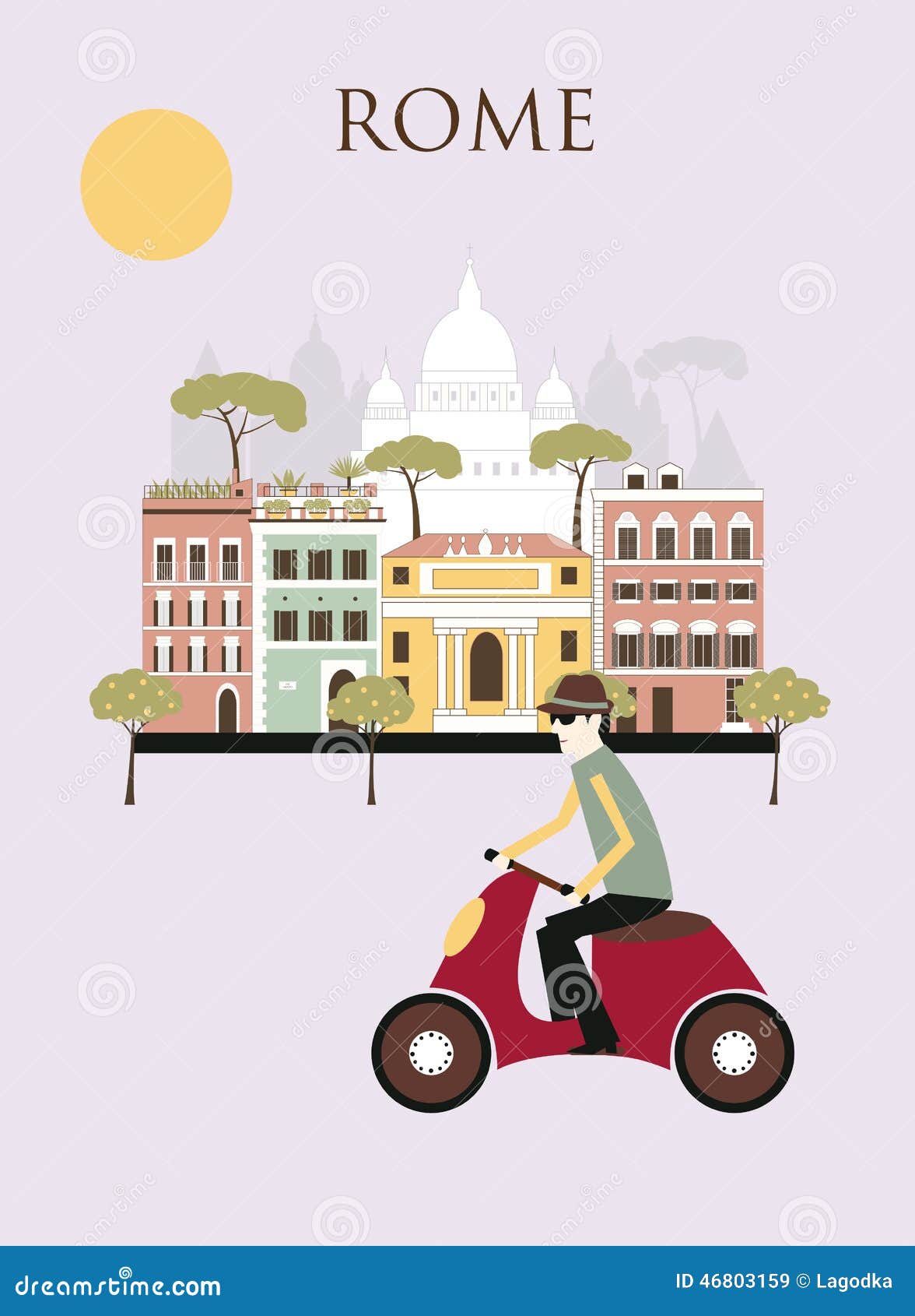 Man in Rome. stock vector. Illustration of europe, construction - 46803159
