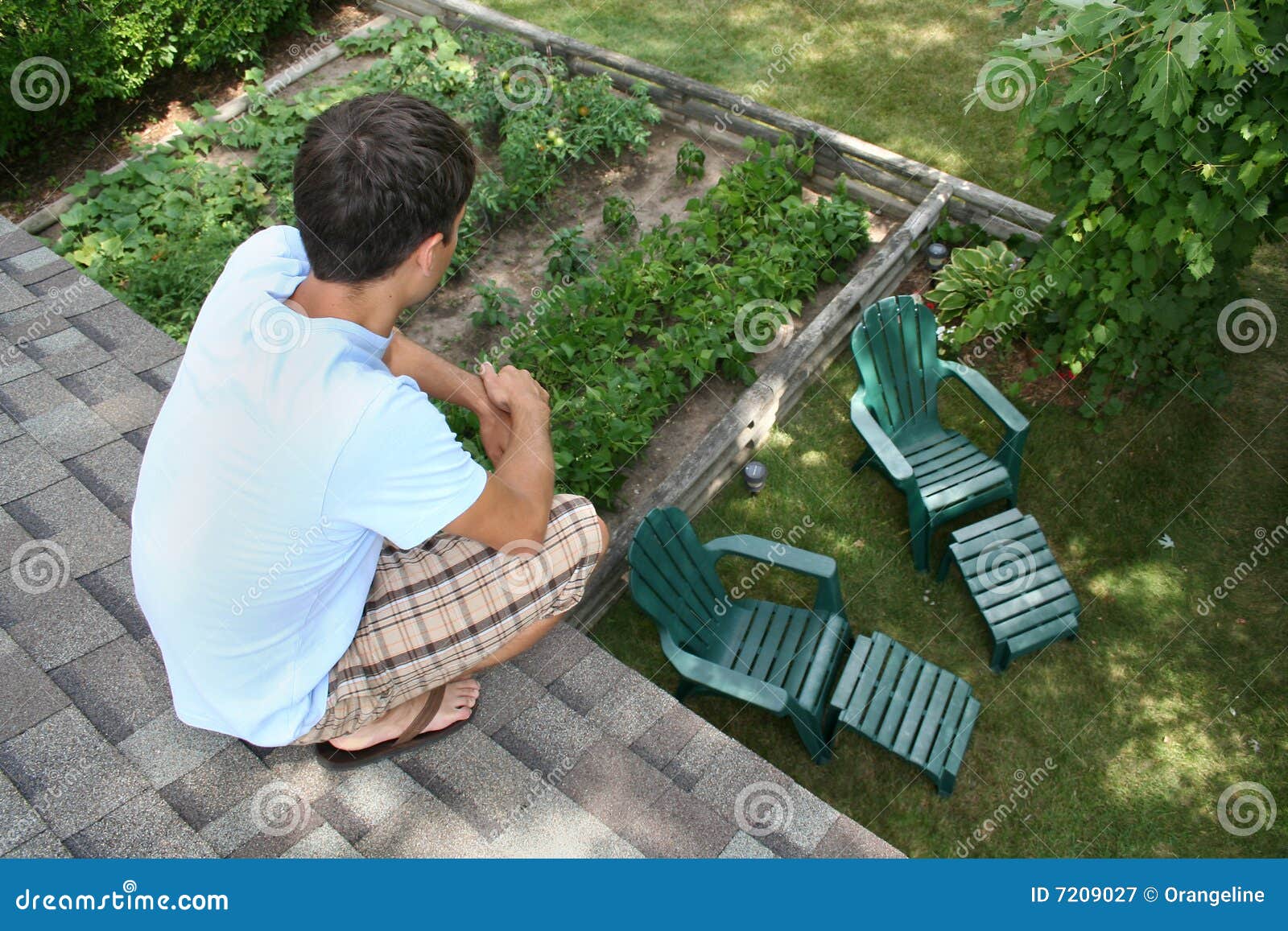 Man on Roof stock image. Image of person, home, relaxed - 7209027