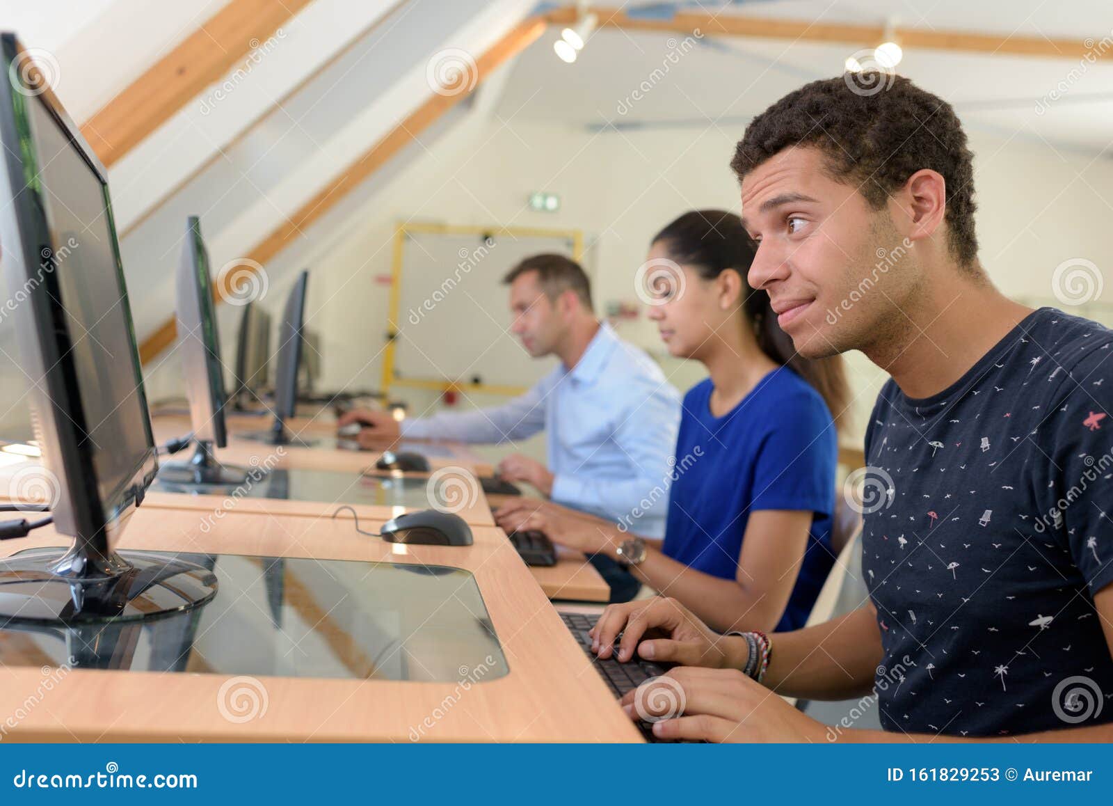 Man in room with computers stock image. Image of storage - 161829253